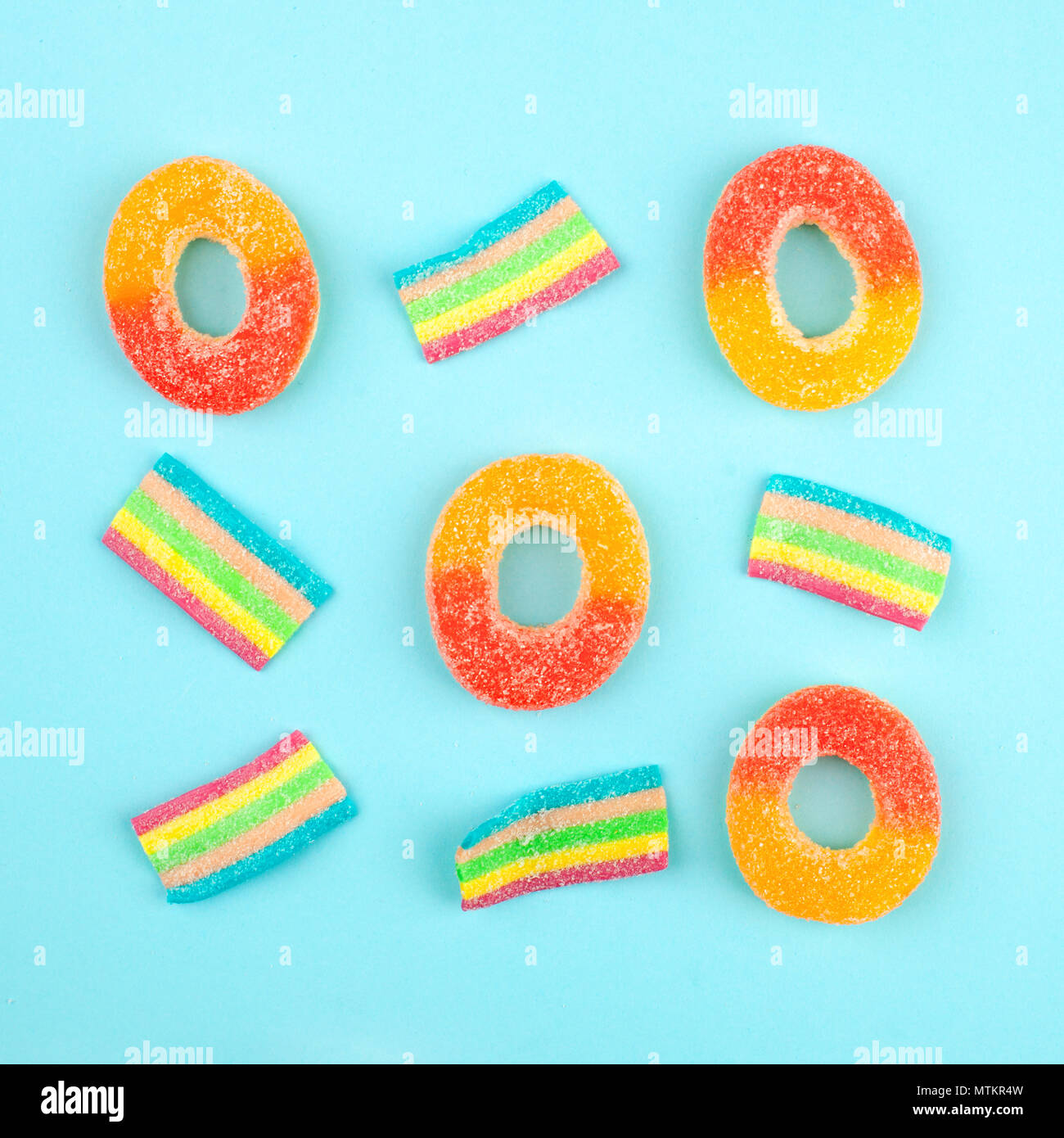 game Tic Tac Toe from candies with jelly and sugar. colorful array of ...