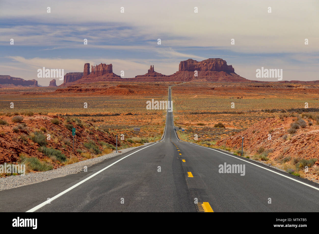 This famous Highway 163 travels toward the Monuments in Utah and ...