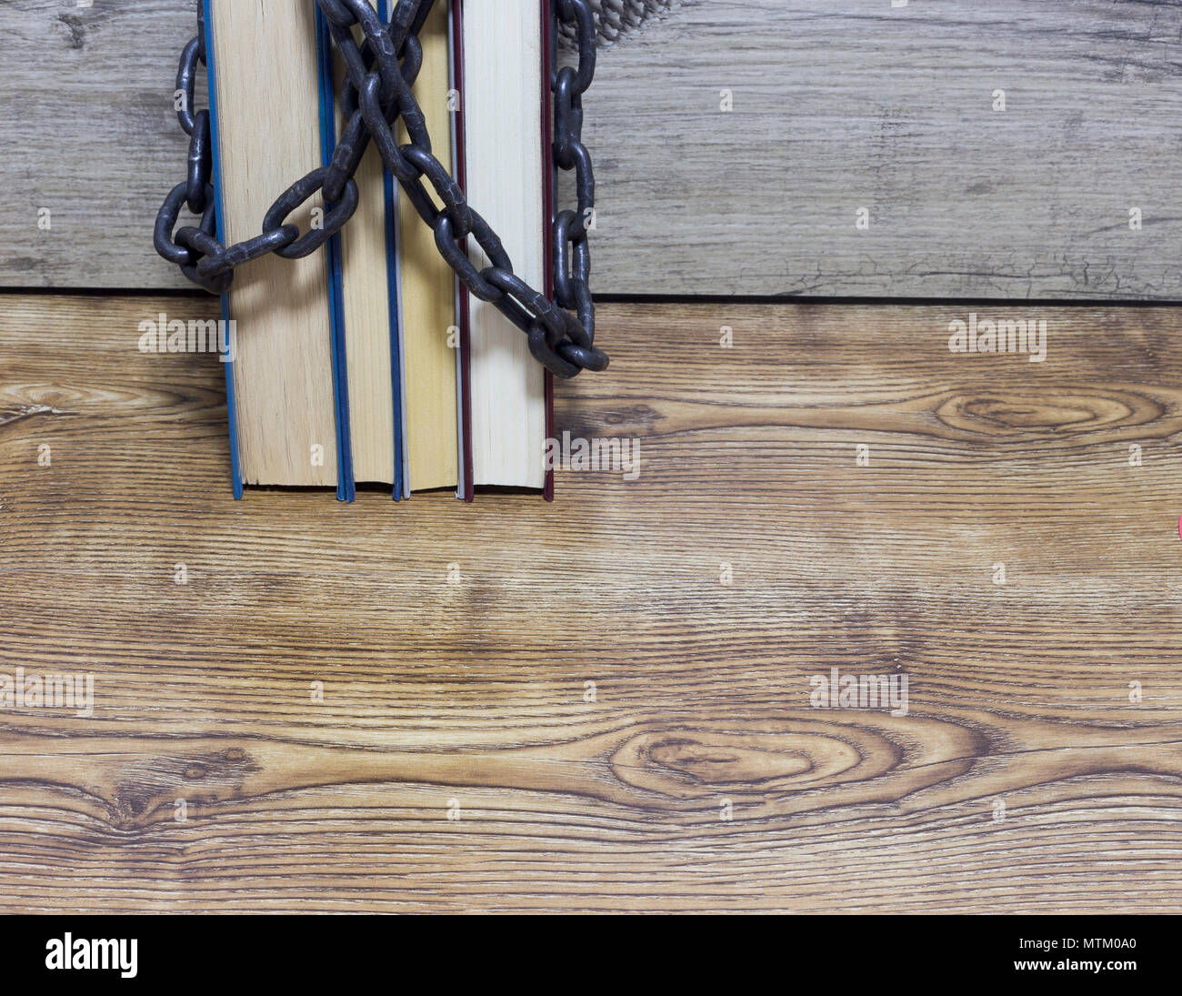 Old book wood chain hi-res stock photography and images - Alamy