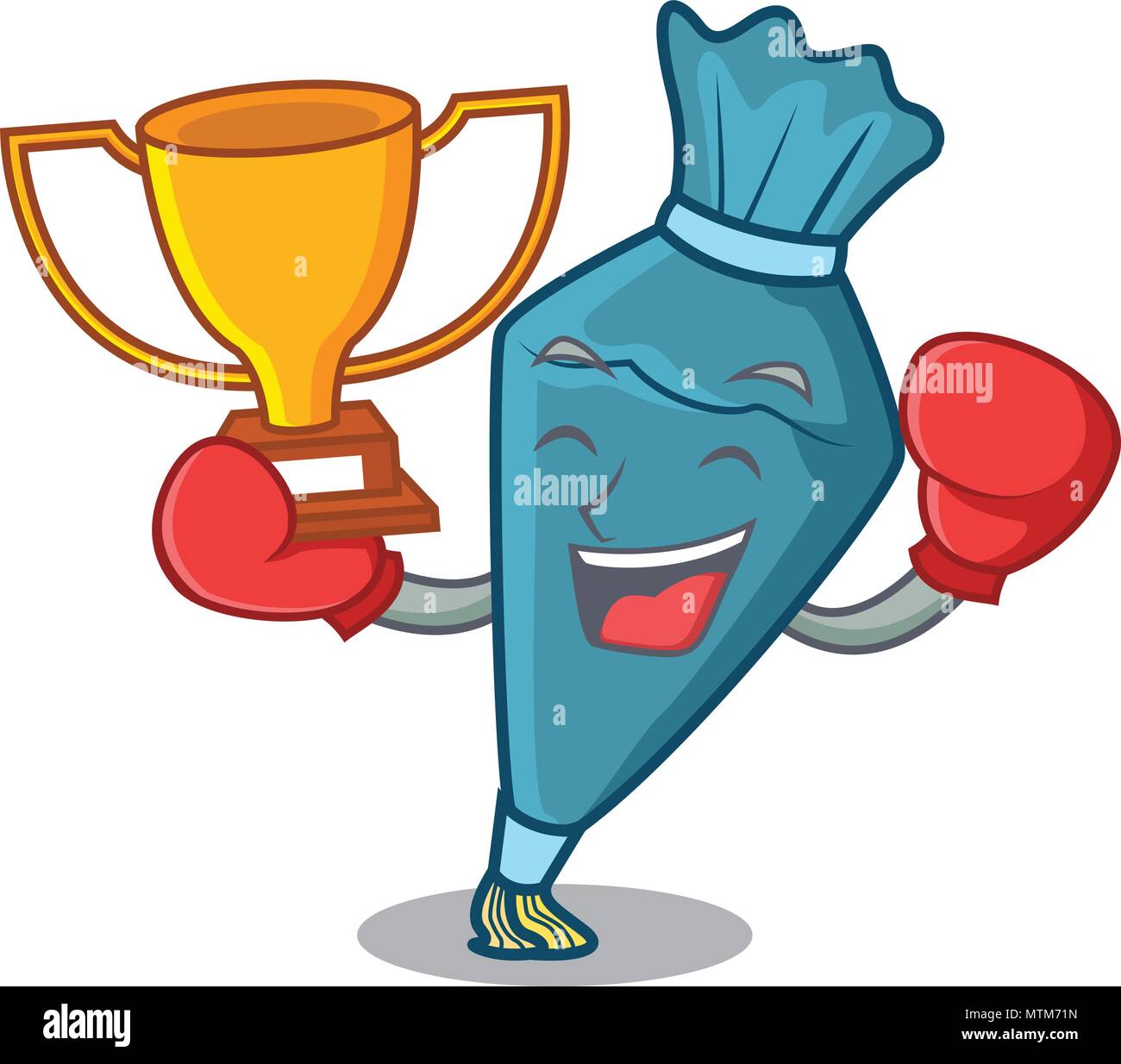 Boxing winner pastrybag mascot cartoon style Stock Vector Image & Art ...