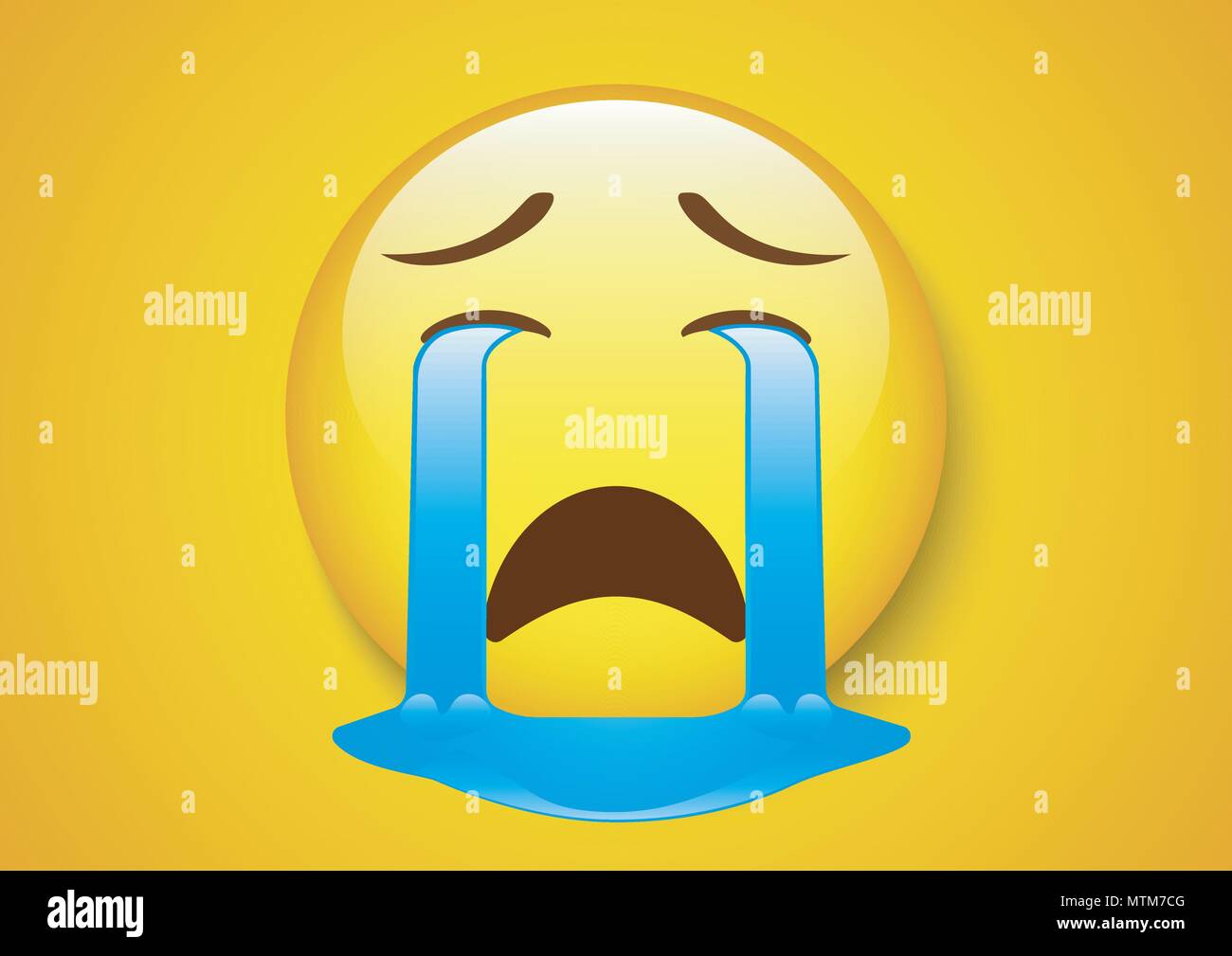 vector design of emoticon expression crying face Stock Vector Image ...