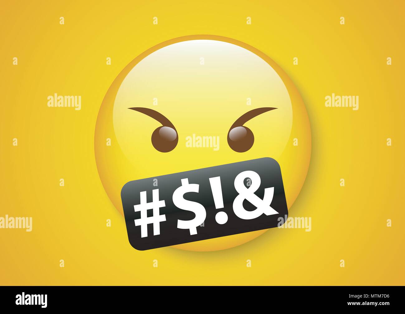 Vector Design Of Emoticon Expression Swearing Face Stock Vector Image And Art Alamy
