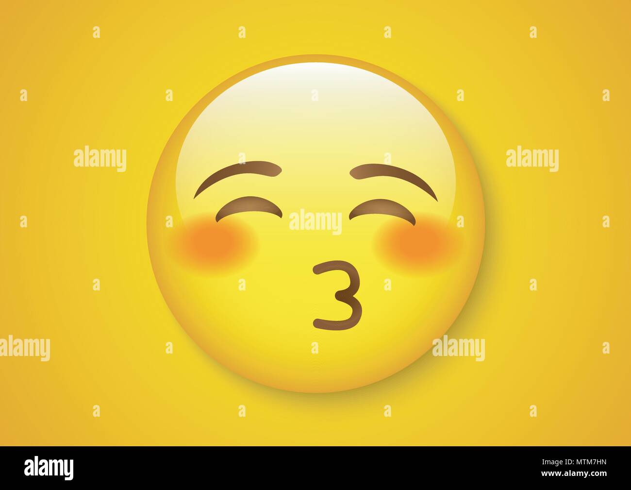 vector design of emoticon expression embarrassing kiss face Stock ...