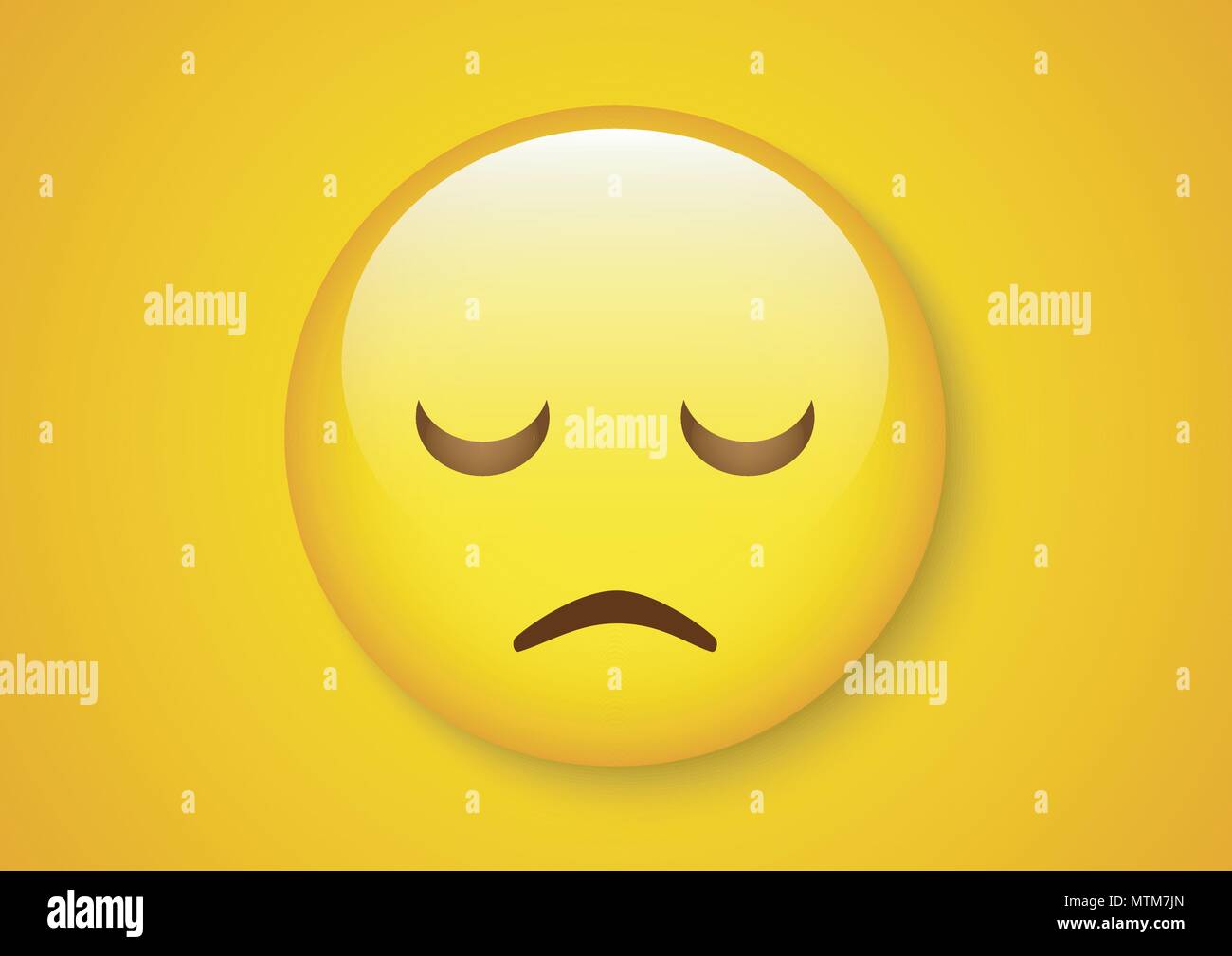 vector design of emoticon expression face looking down Stock Vector ...