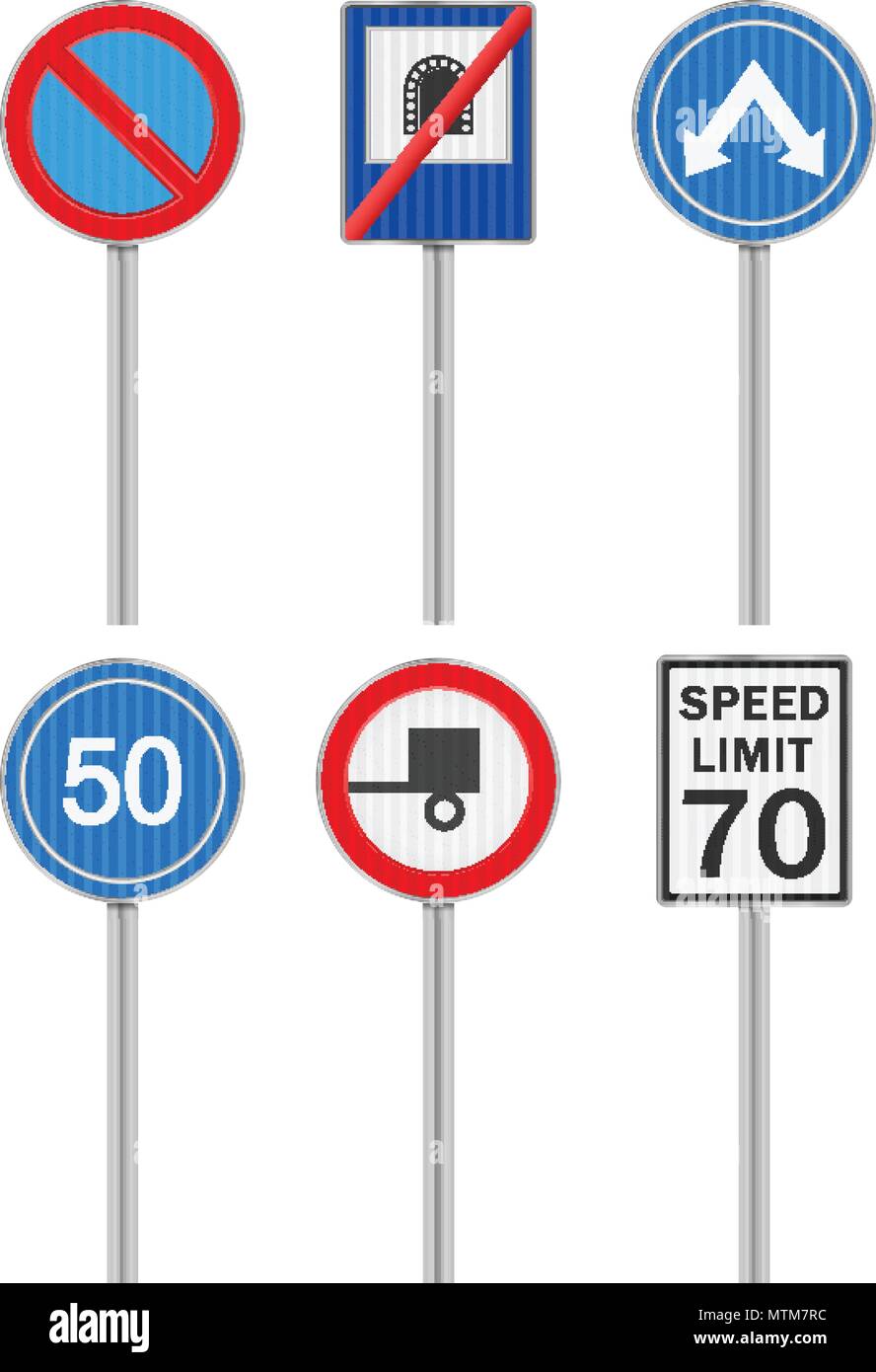 Road signs set on a white background Stock Vector Image & Art - Alamy