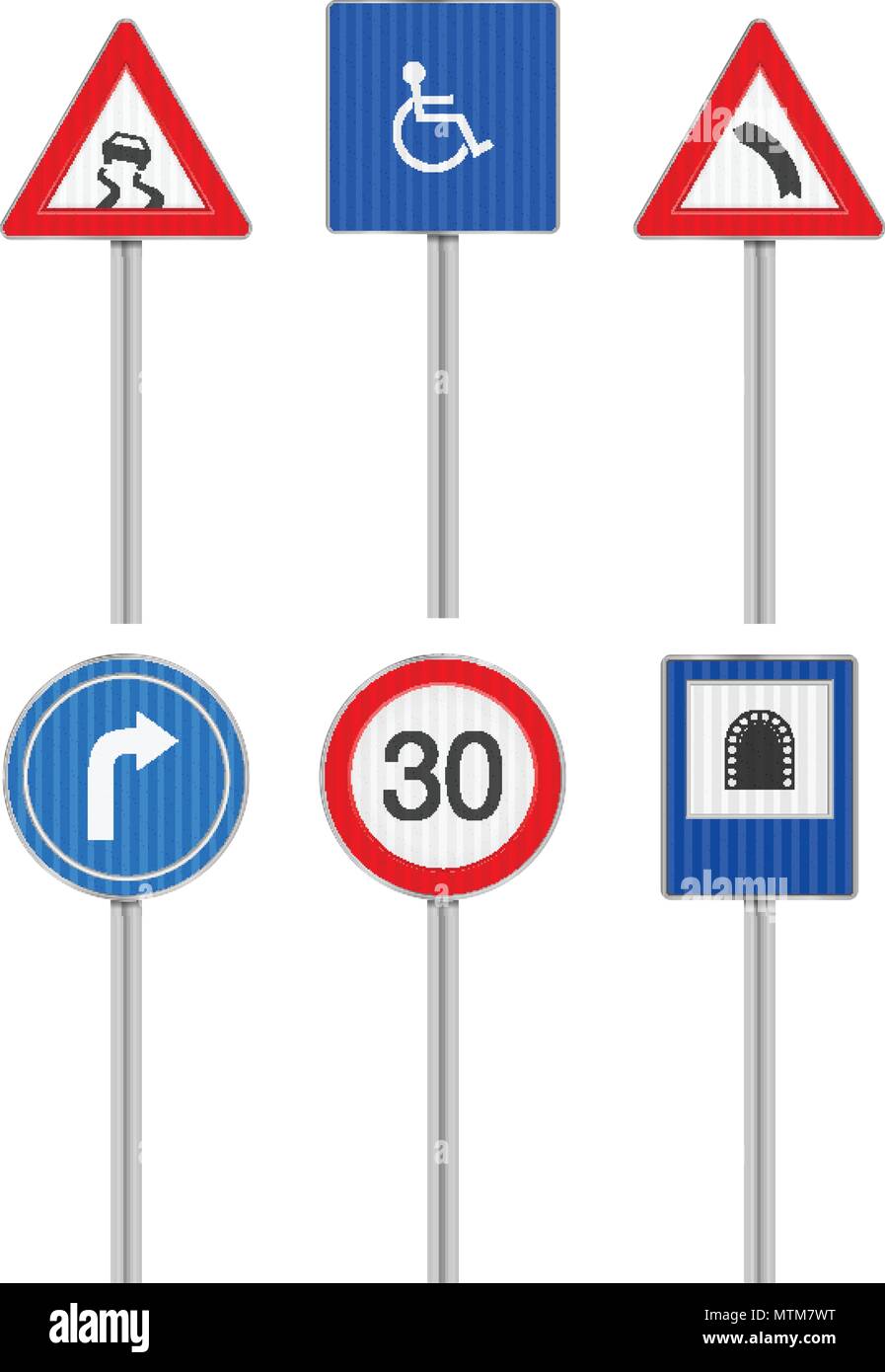 Blue and white signs grey background Stock Vector Images - Alamy