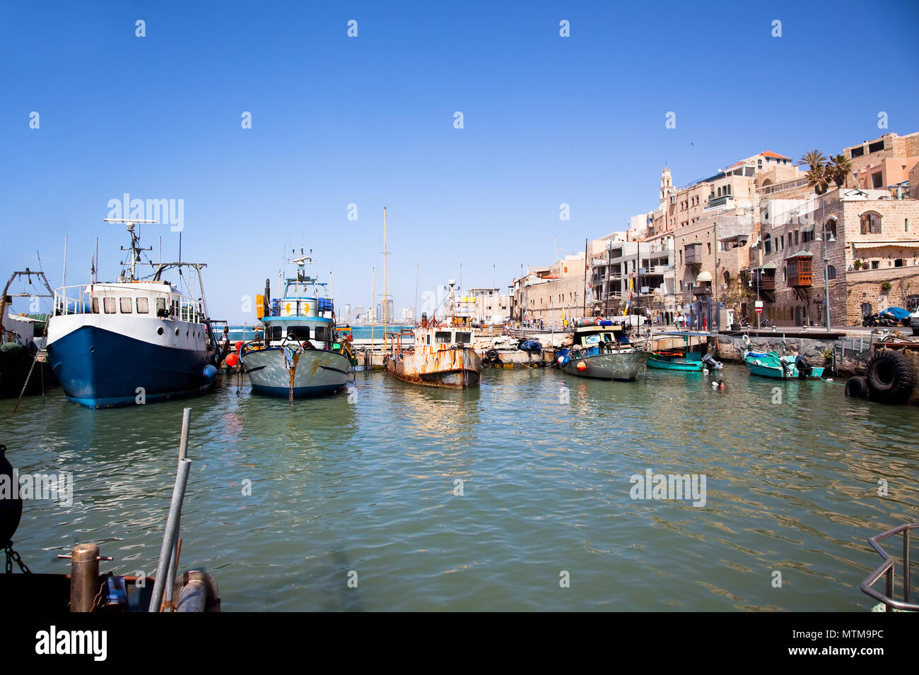 Jaffa port on Mediterranean sea. One of the oldest port in the word ...