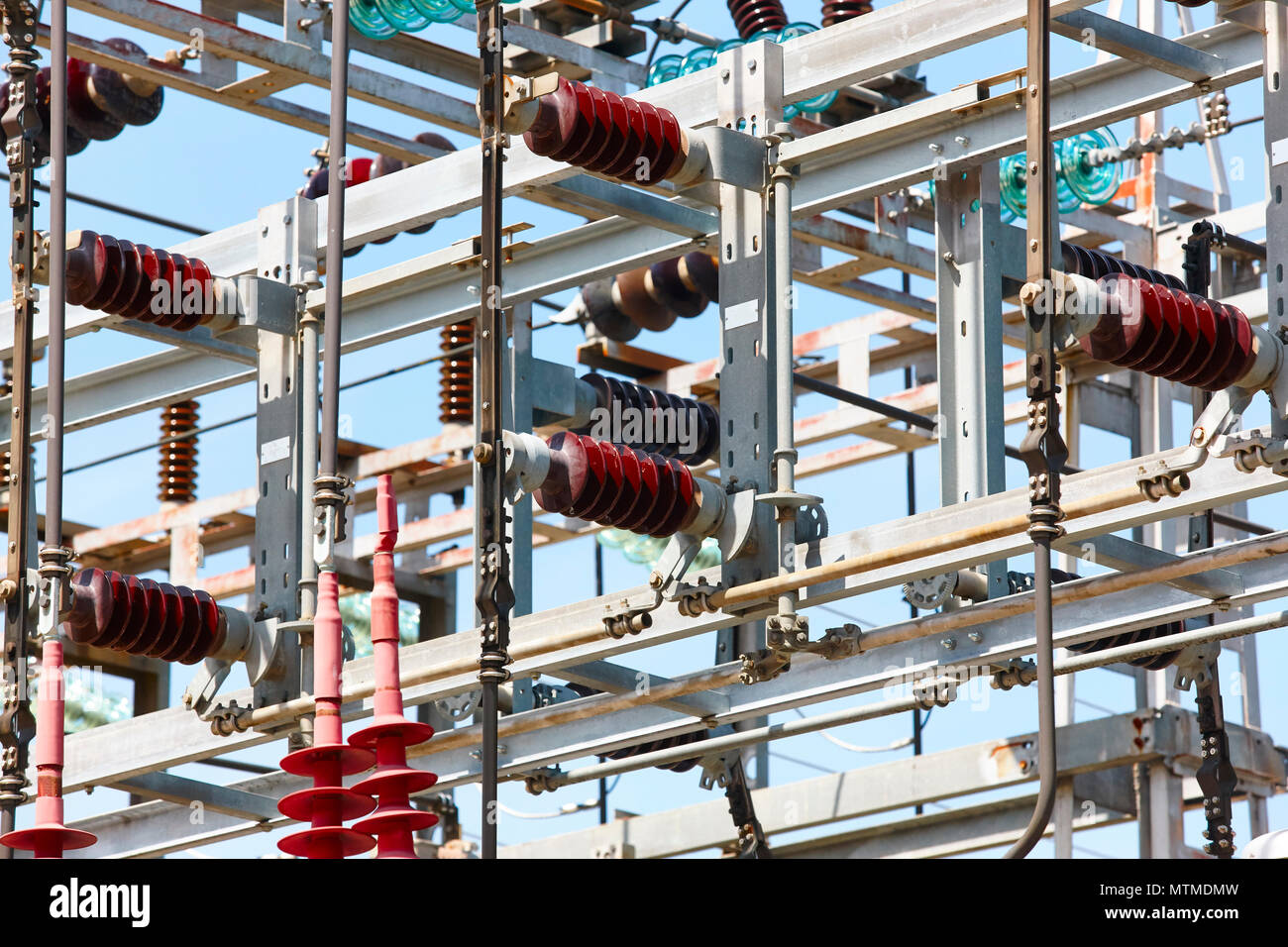 Power station structure detail. Energy plant. Electrical production ...