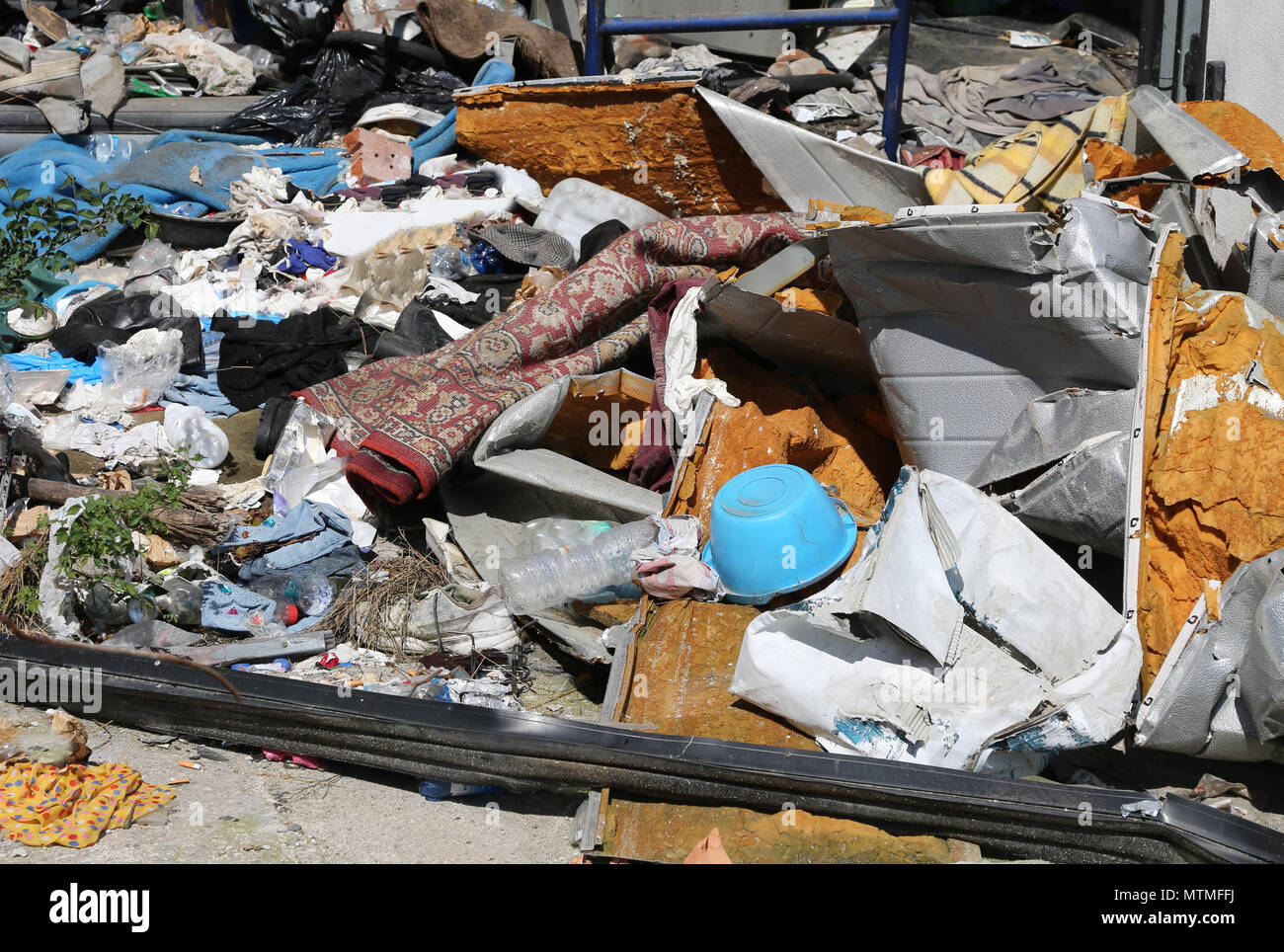landfill or garbage dump with many broken trash Stock Photo - Alamy