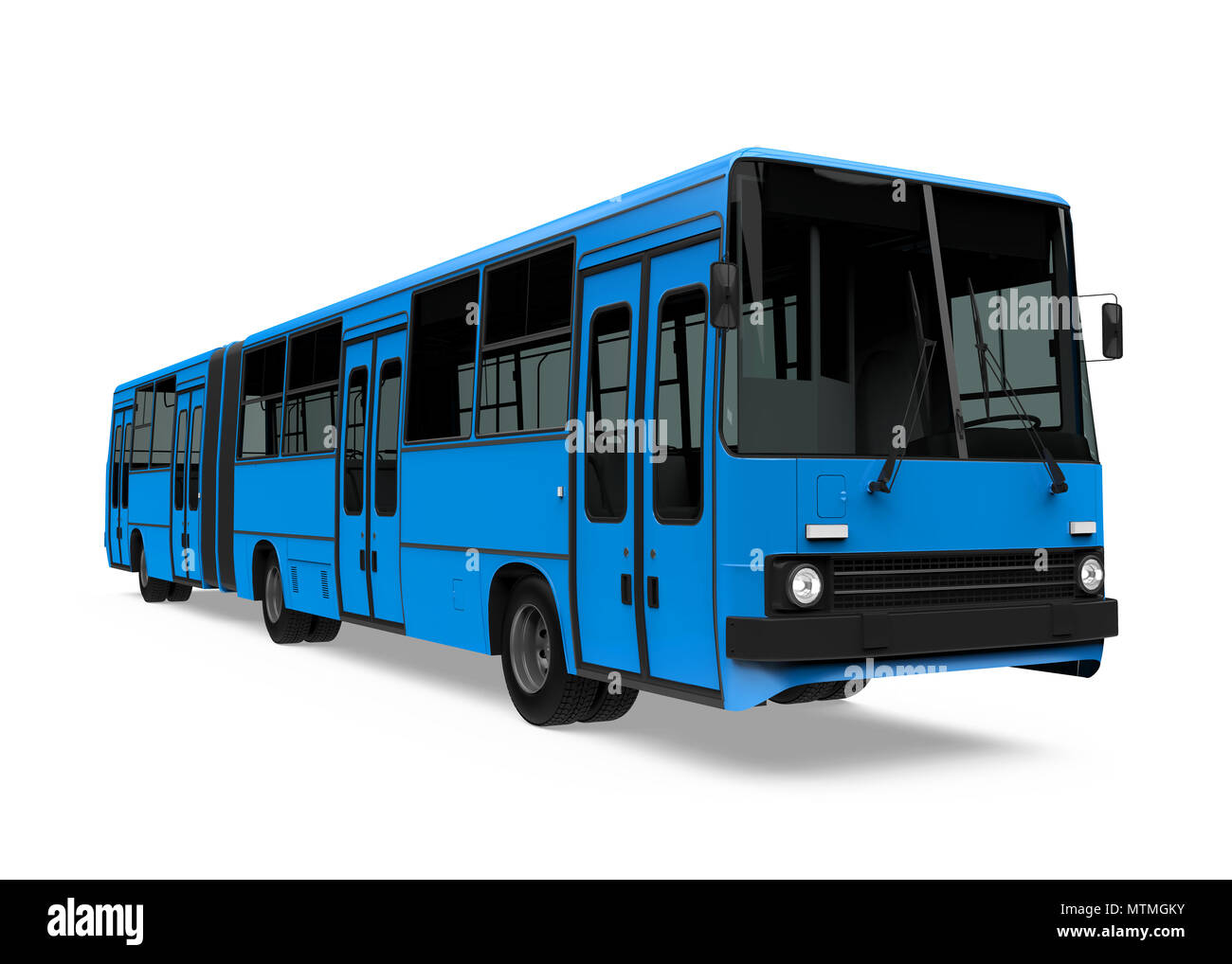 Articulated City Bus Isolated Stock Photo - Alamy