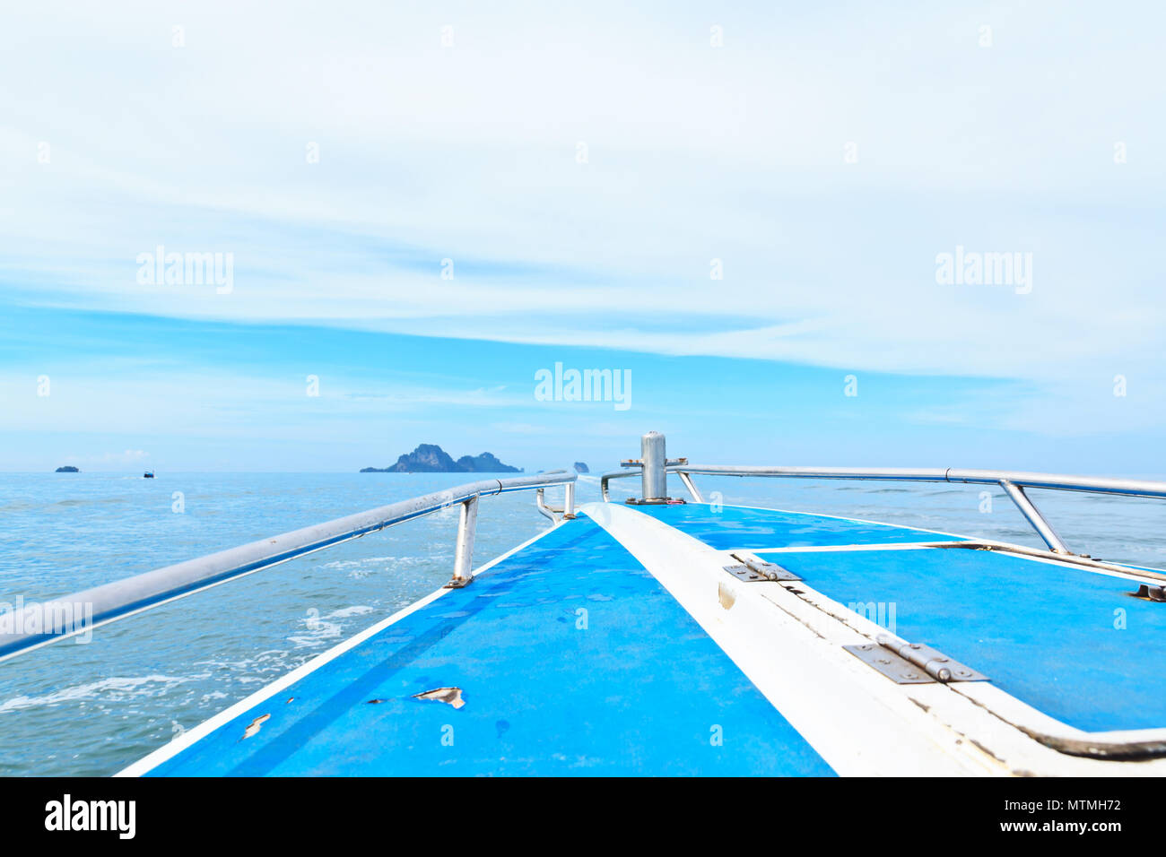 Beautiful blue sea on speed boat, Krabi Thailand Stock Photo - Alamy