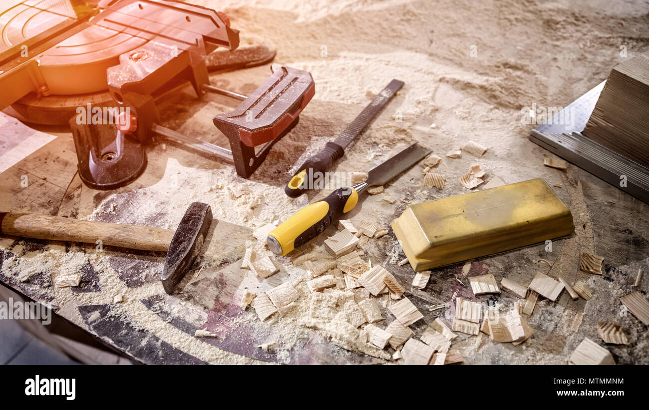 Carpentry table aerial hi-res stock photography and images - Alamy