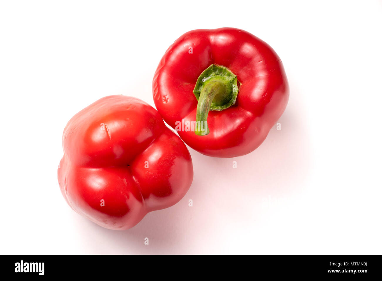 Red organic snack pepper, bellpepper isolated on white background Stock ...