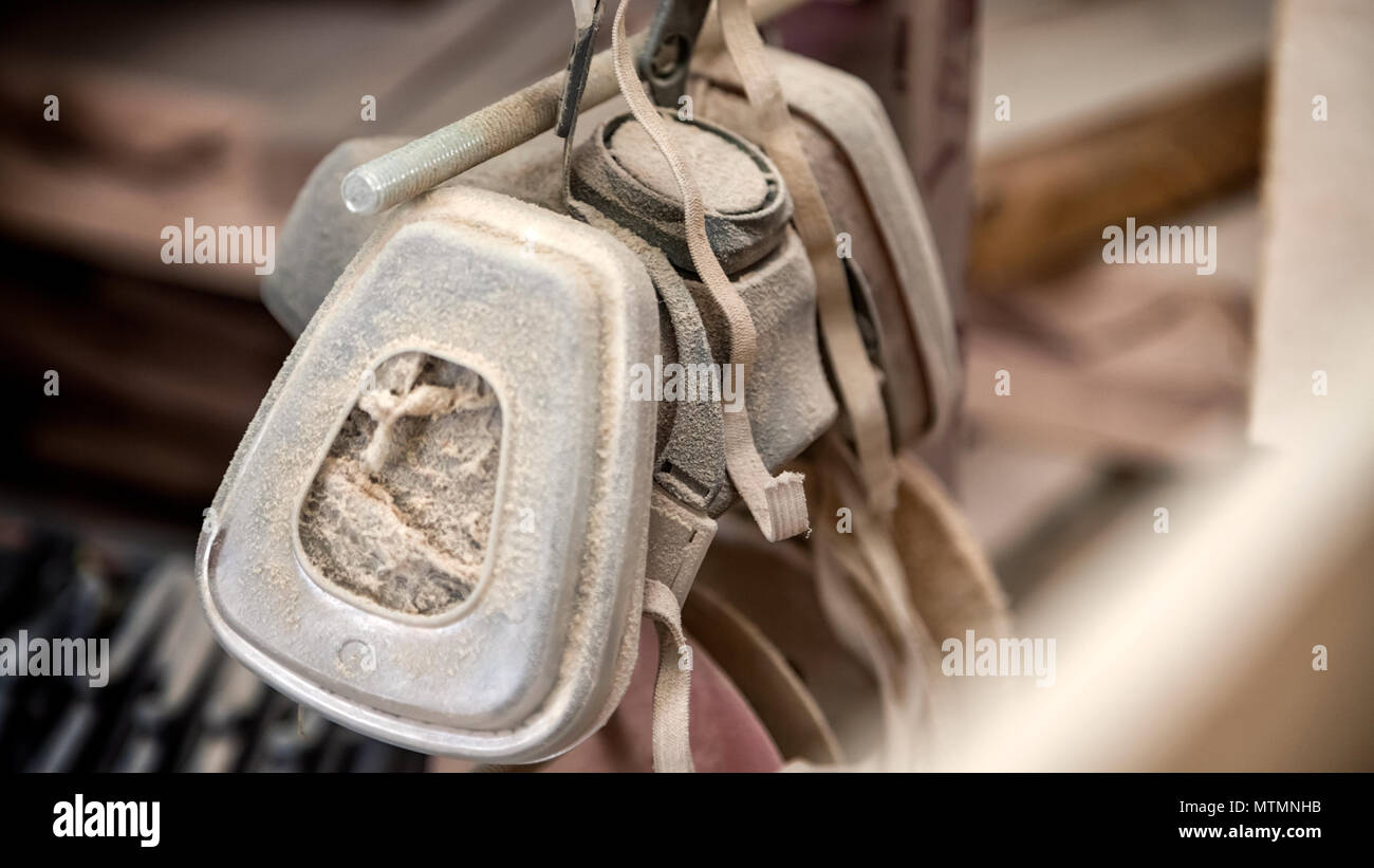 An old carpenter's protective mask for working with paint and for ...
