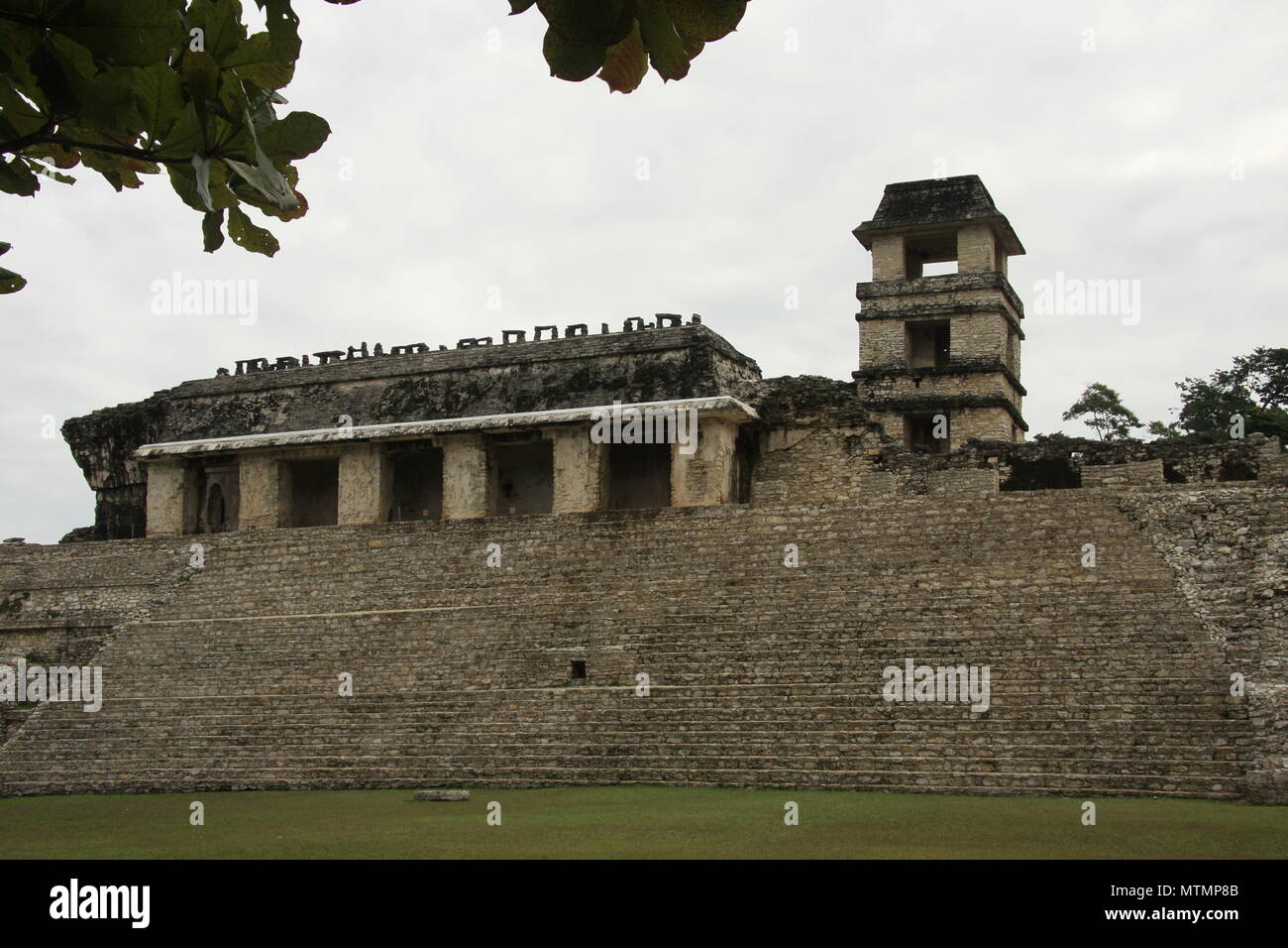 Palenque, Mexico, Archeological ruins, Temple of Inscriptions Stock ...