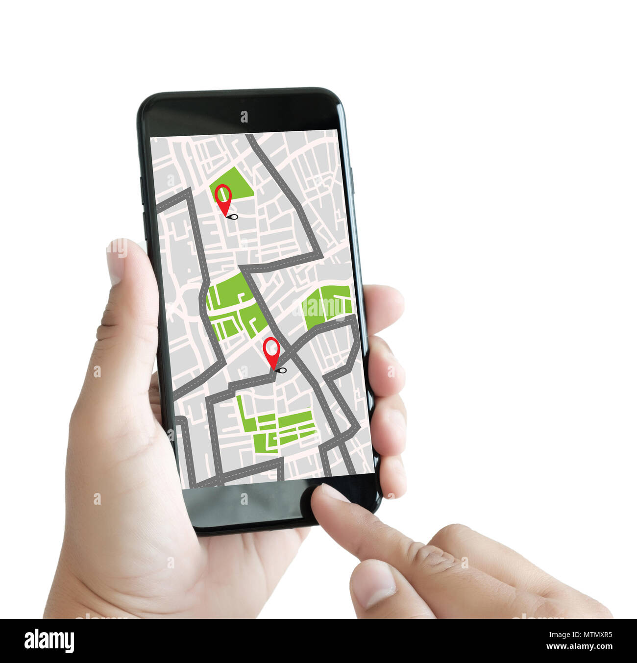 GPS Map to Route Destination network connection Location Street Map ...