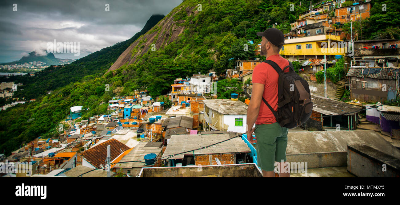a man travels through Favela to RIO. Brazil Stock Photo - Alamy