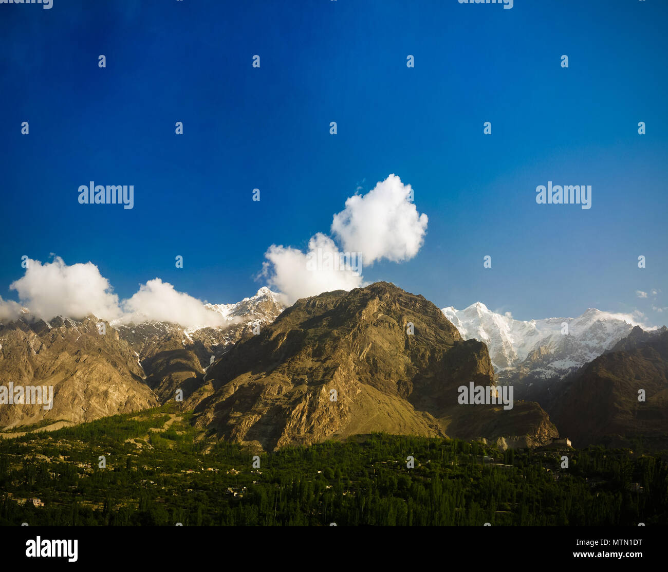 Panorama of Karimabad and Hunza valley Gilgit-Baltistan, Pakistan Stock ...