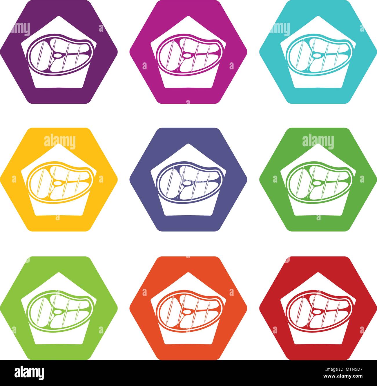 Meat icons set 9 vector Stock Vector Image & Art - Alamy