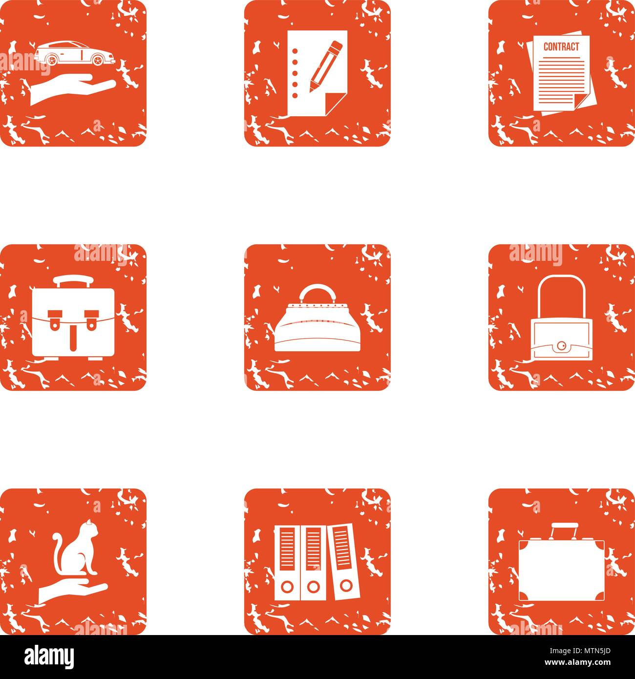 Leather icons set, grunge style Stock Vector Image & Art - Alamy