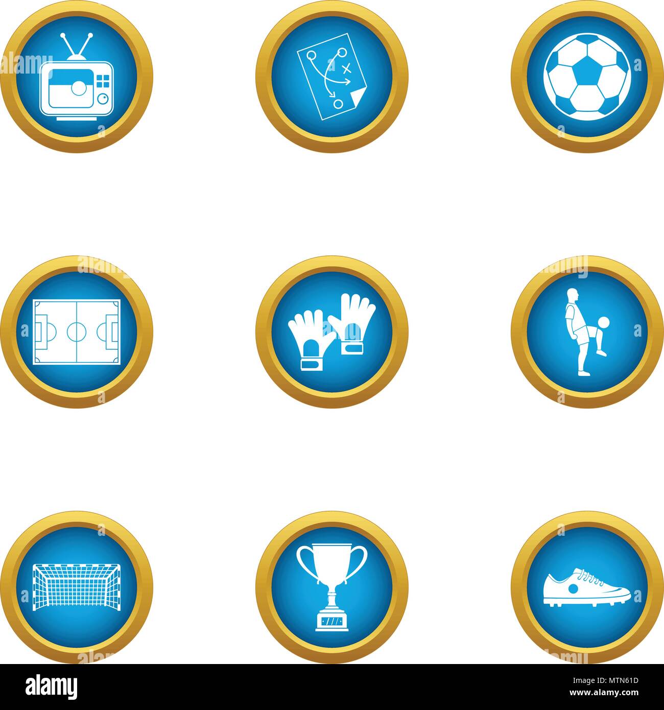 College football icons set, flat style Stock Vector Image & Art - Alamy