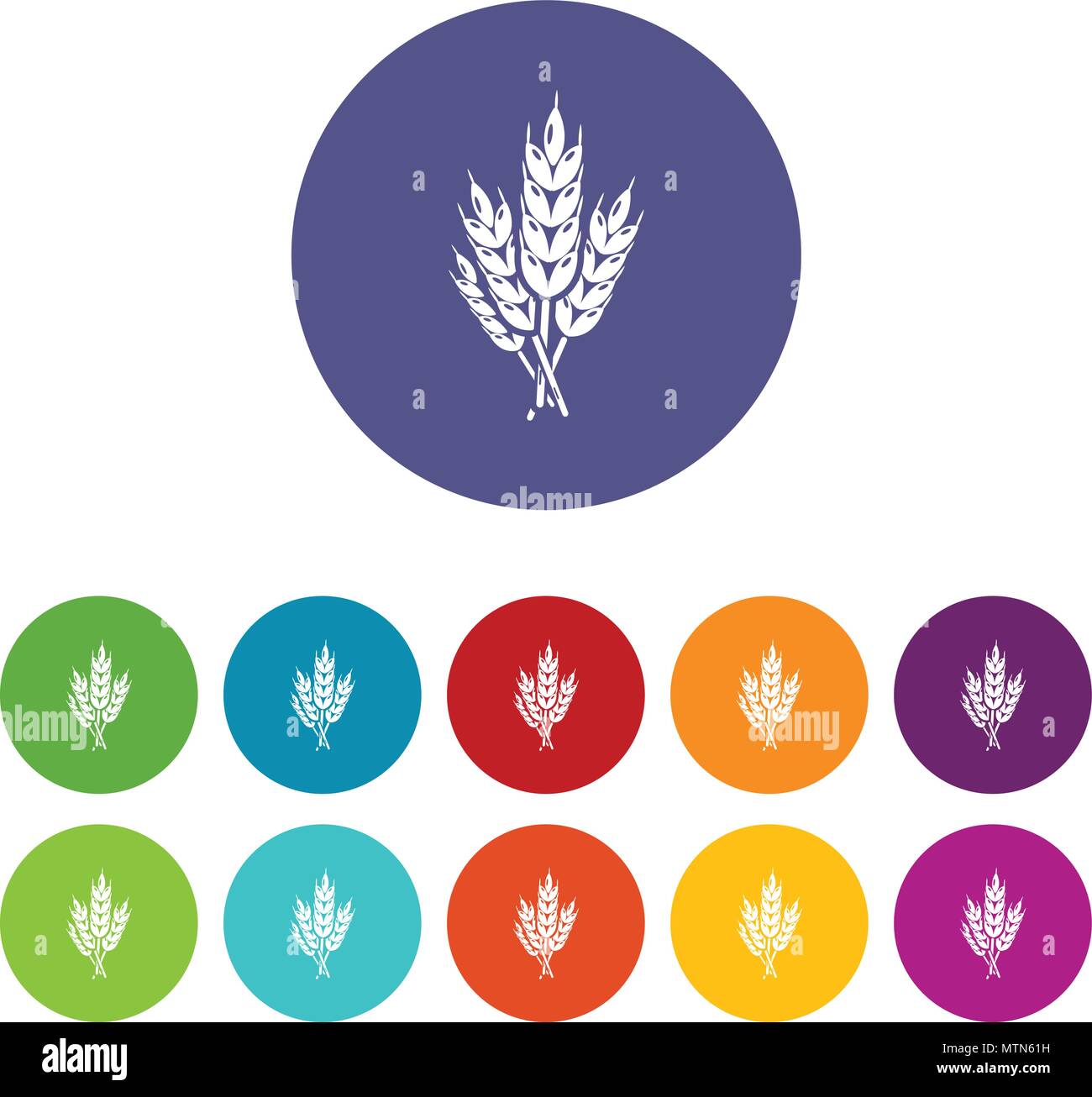 Wheat icons set vector color Stock Vector Image & Art - Alamy