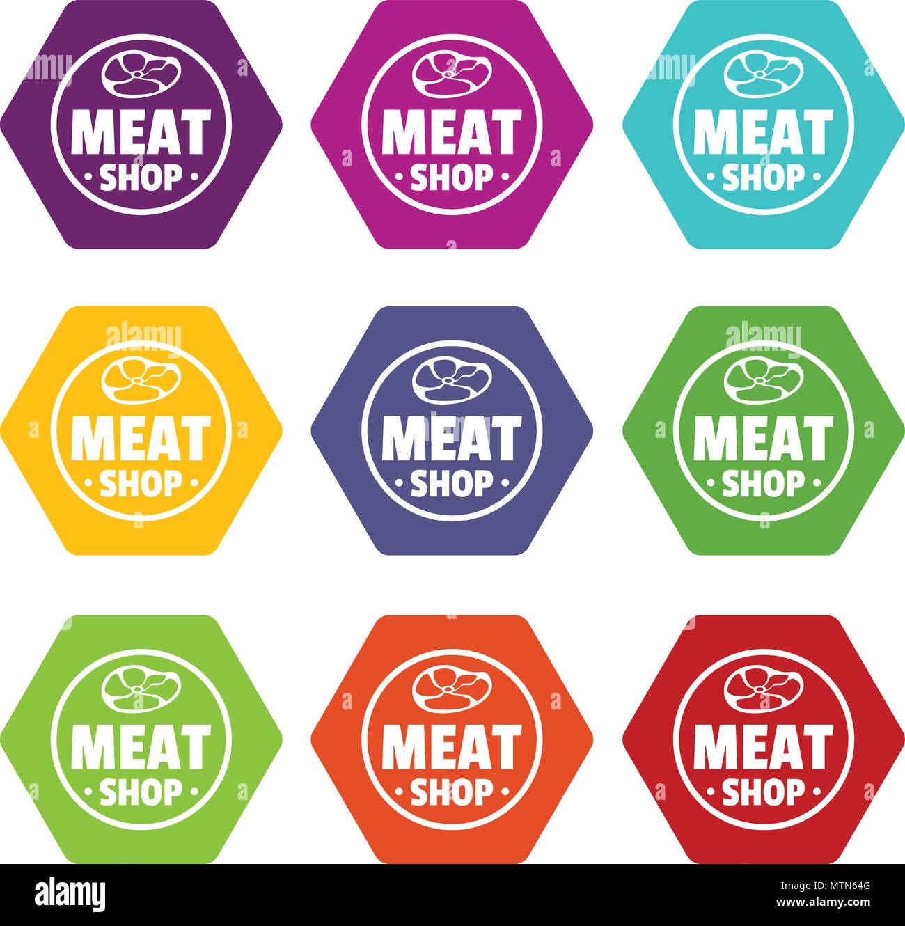 Modern meat shop icons set 9 vector Stock Vector Image & Art - Alamy
