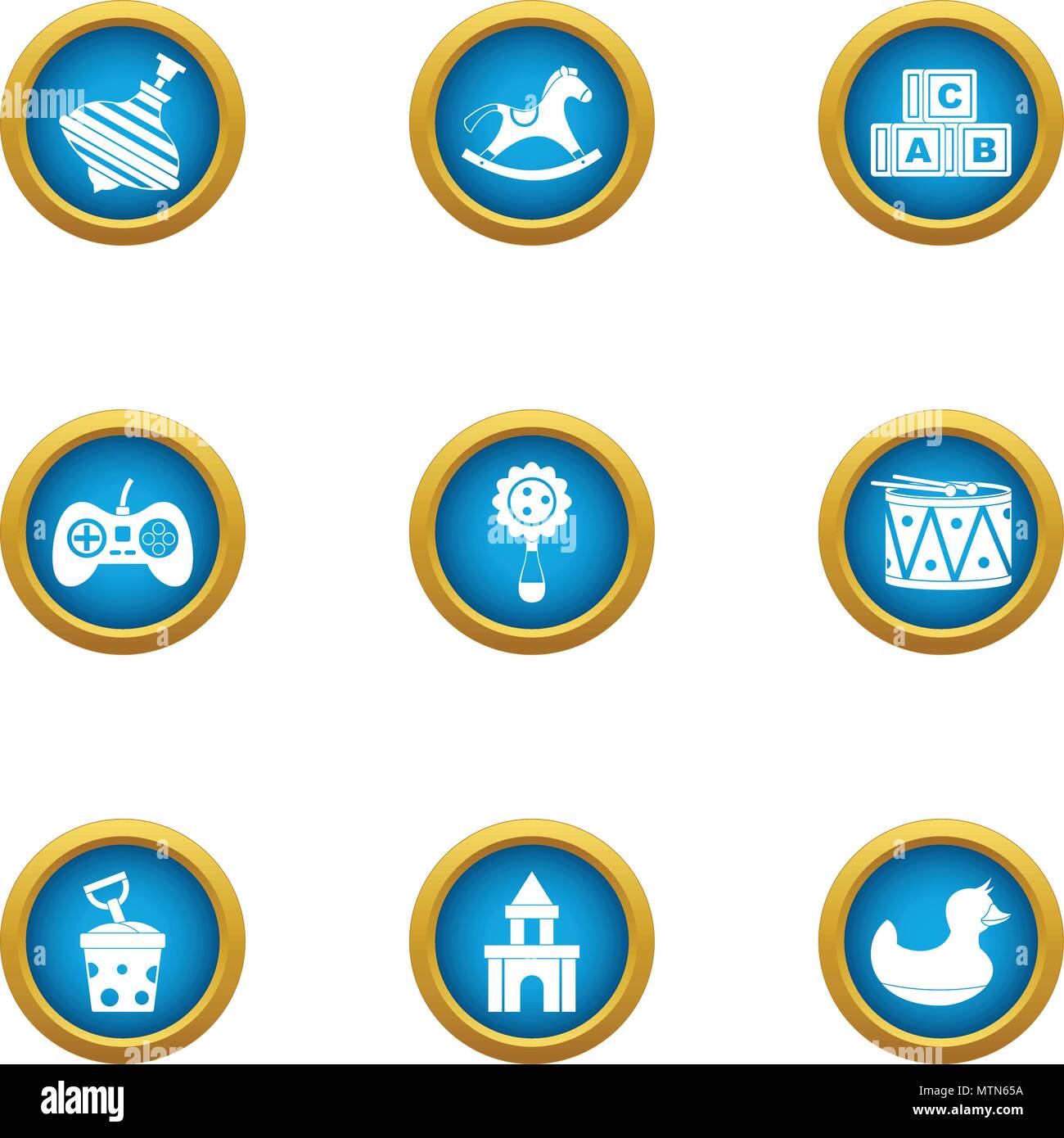 Playing sequence icons set, flat style Stock Vector Image & Art - Alamy