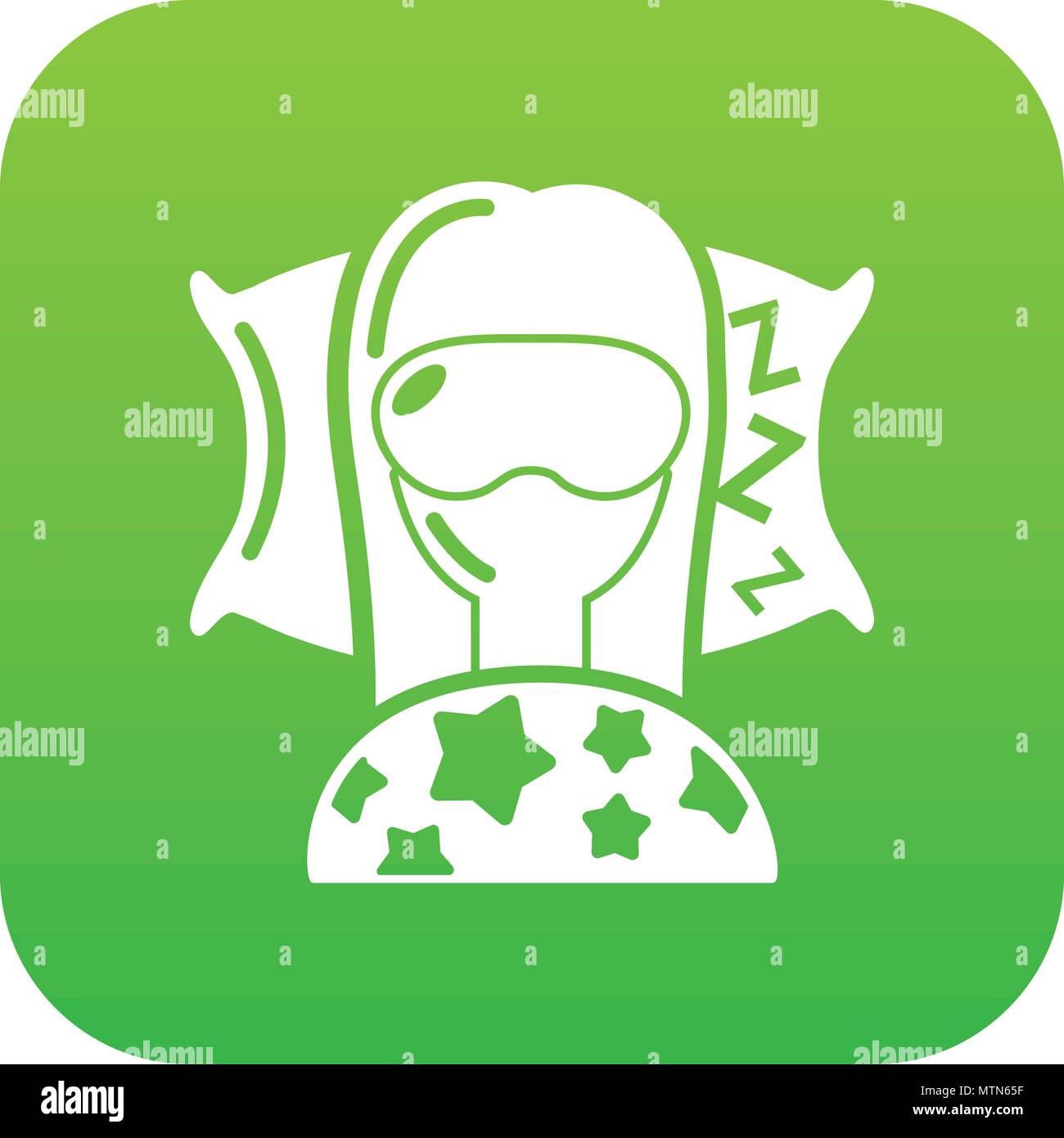 Sleeping woman icon green vector Stock Vector Image & Art - Alamy