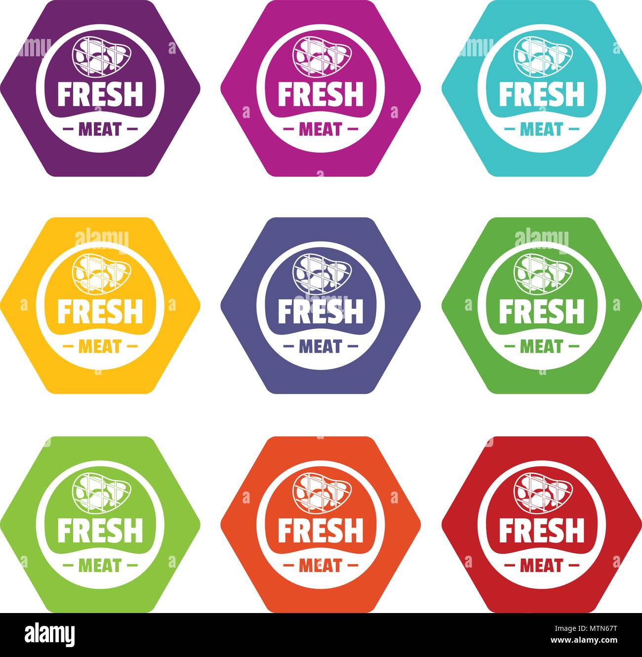 Eco fresh meat icons set 9 vector Stock Vector Image & Art - Alamy