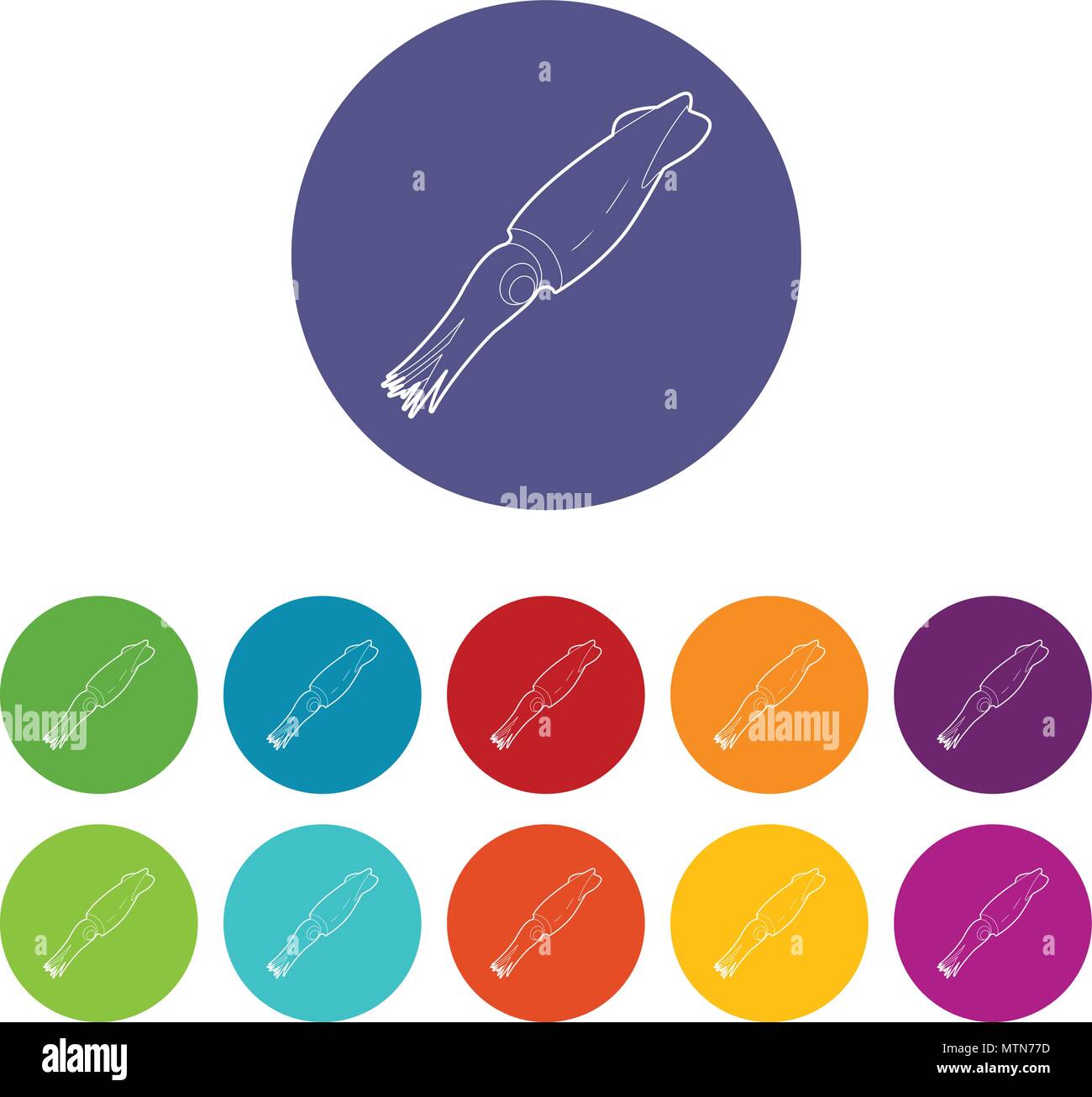 Squid icons set vector color Stock Vector Image & Art - Alamy