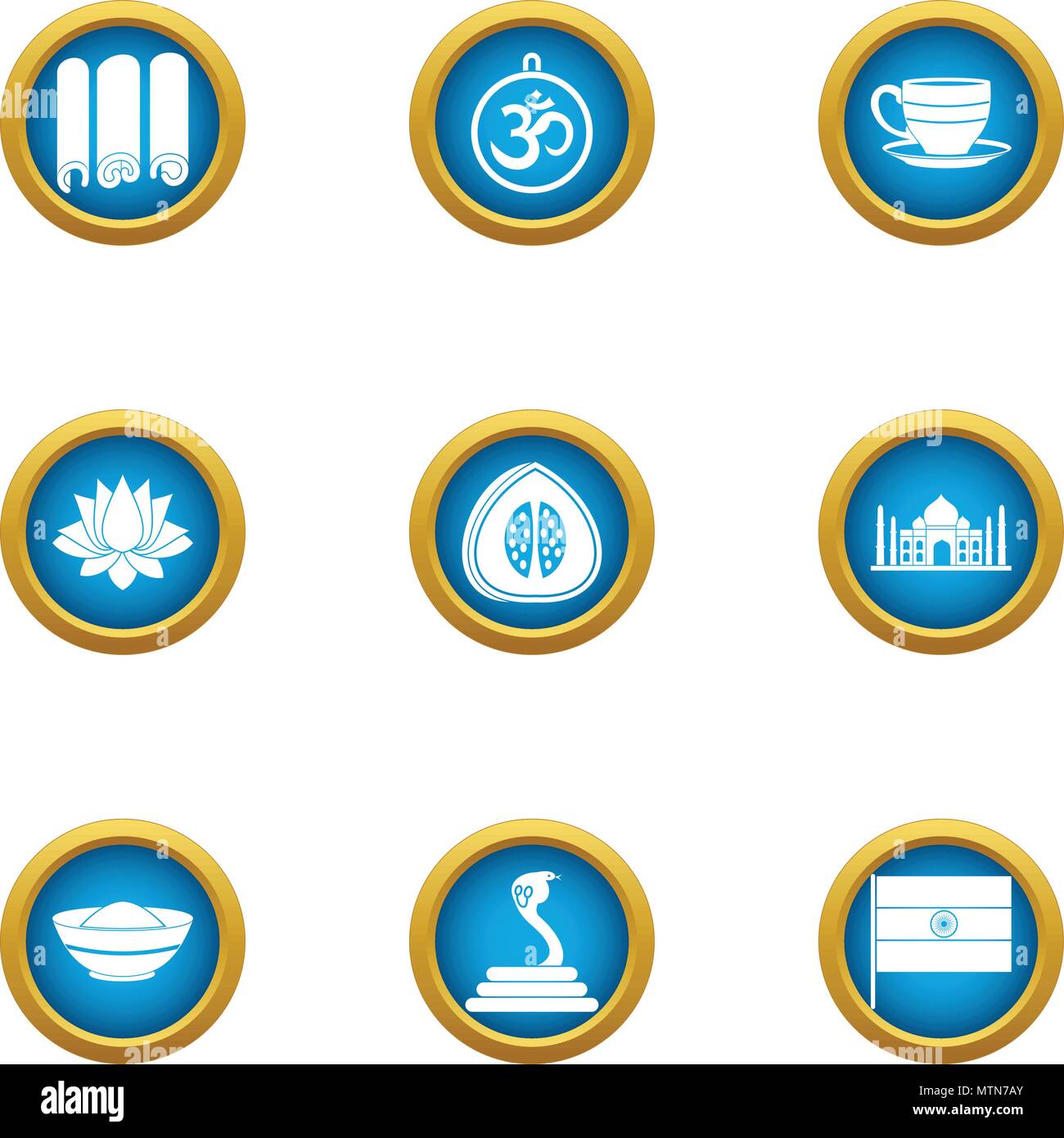 Oriental country icons set, flat style Stock Vector Image & Art - Alamy