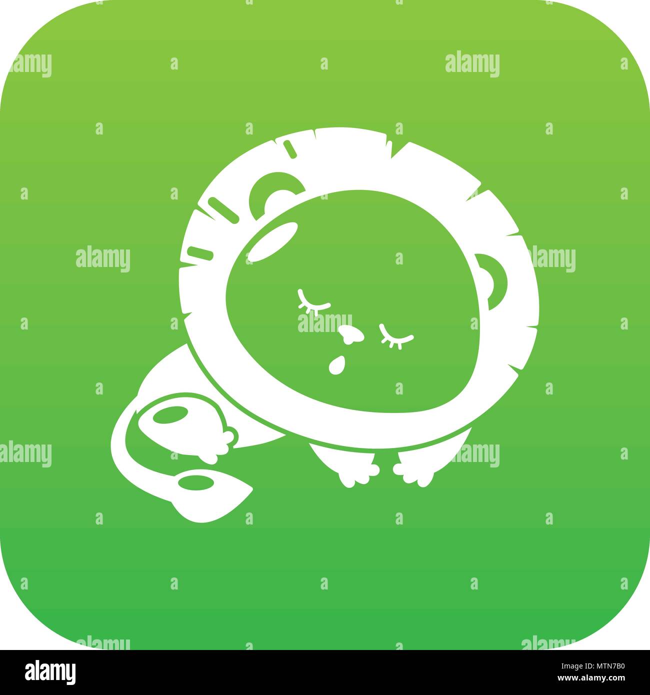 Sleeping lion icon green vector Stock Vector Image & Art - Alamy