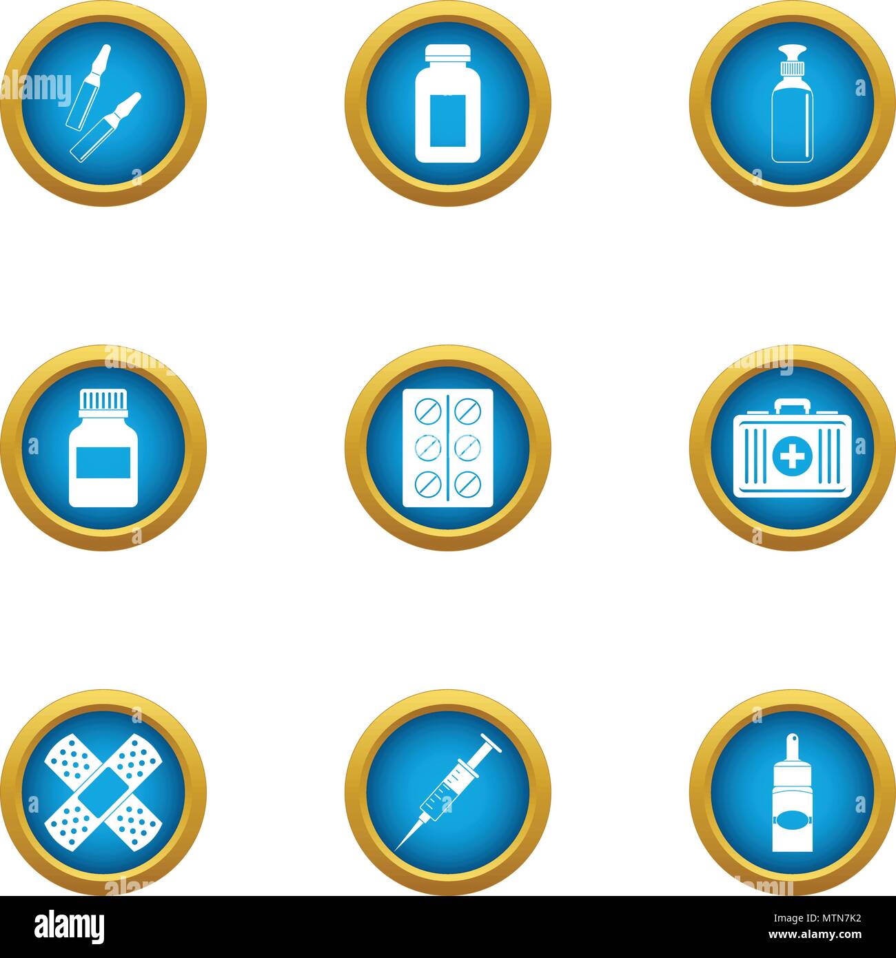 Medicine chest icons set, flat style Stock Vector Image & Art - Alamy