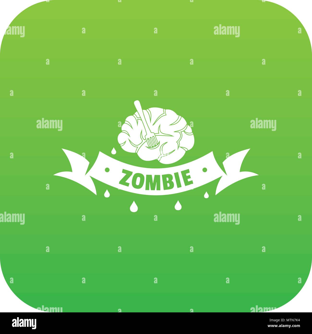 Zombie brain icon green vector Stock Vector Image & Art - Alamy