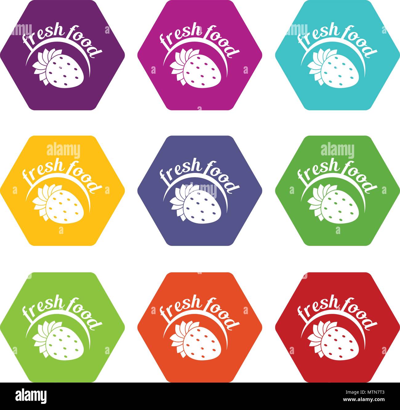 Farm fresh food icons set 9 vector Stock Vector Image & Art - Alamy