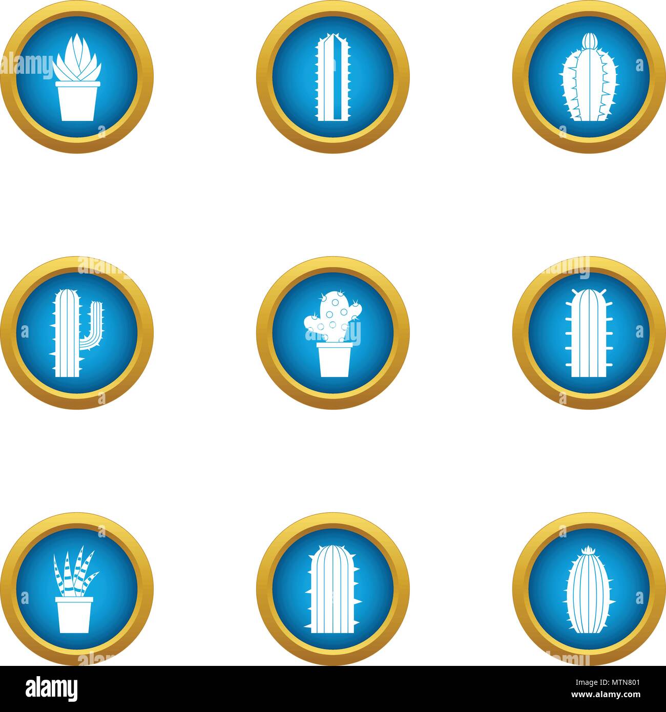 Different cactus icons set, flat style Stock Vector Image & Art - Alamy