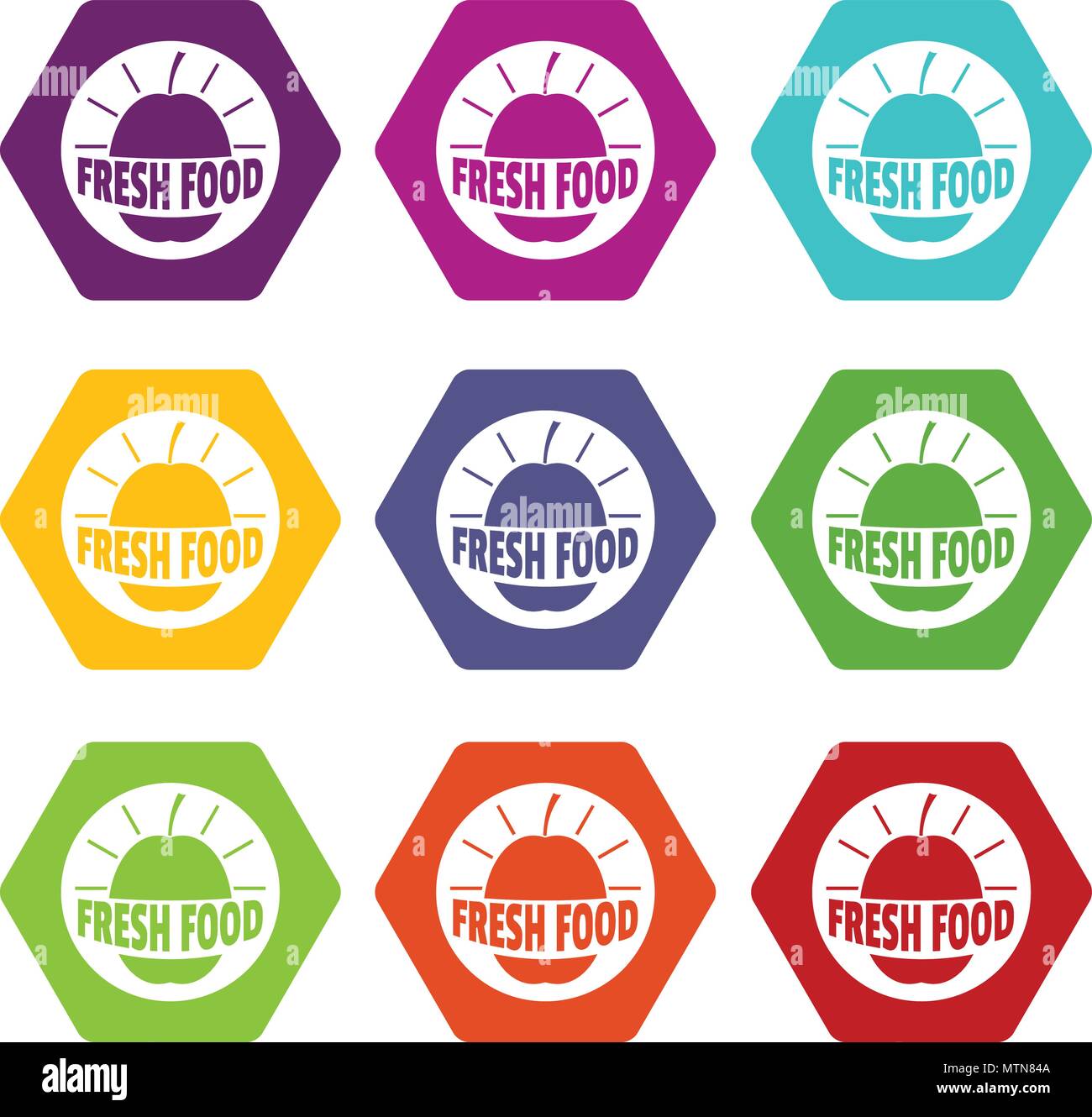 New fresh food icons set 9 vector Stock Vector Image & Art - Alamy