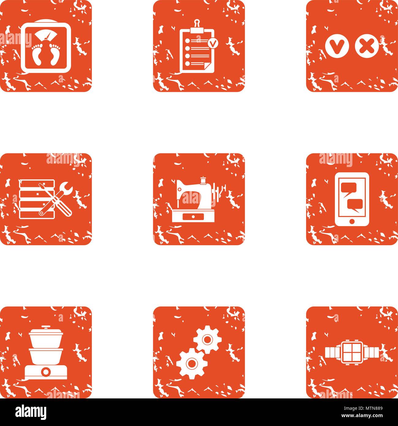 Smart data icons set, grunge style Stock Vector Image & Art - Alamy