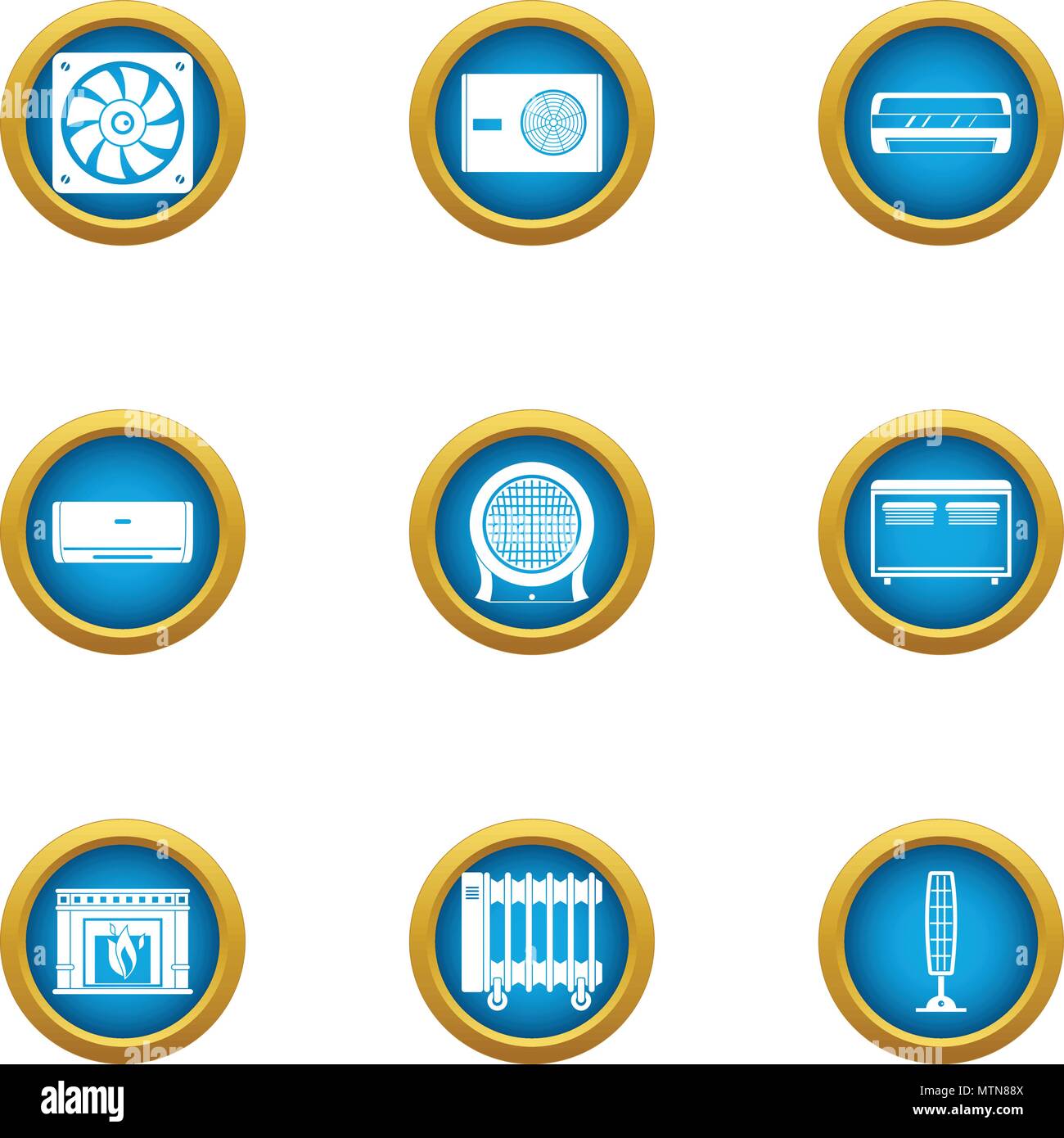 Ventilation icons set, flat style Stock Vector Image & Art - Alamy