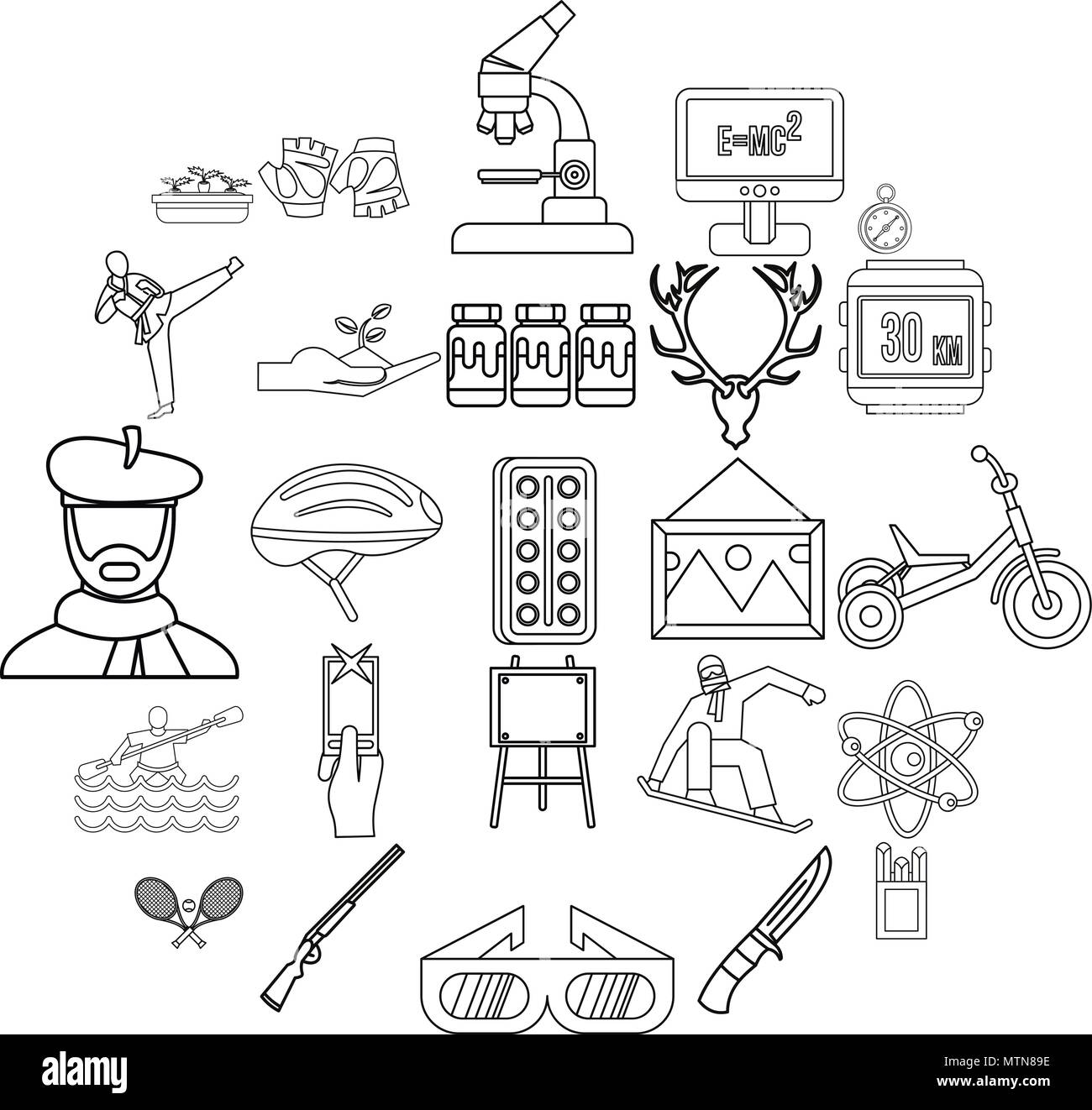 Fun on the water icons set, outline style Stock Vector Image & Art - Alamy