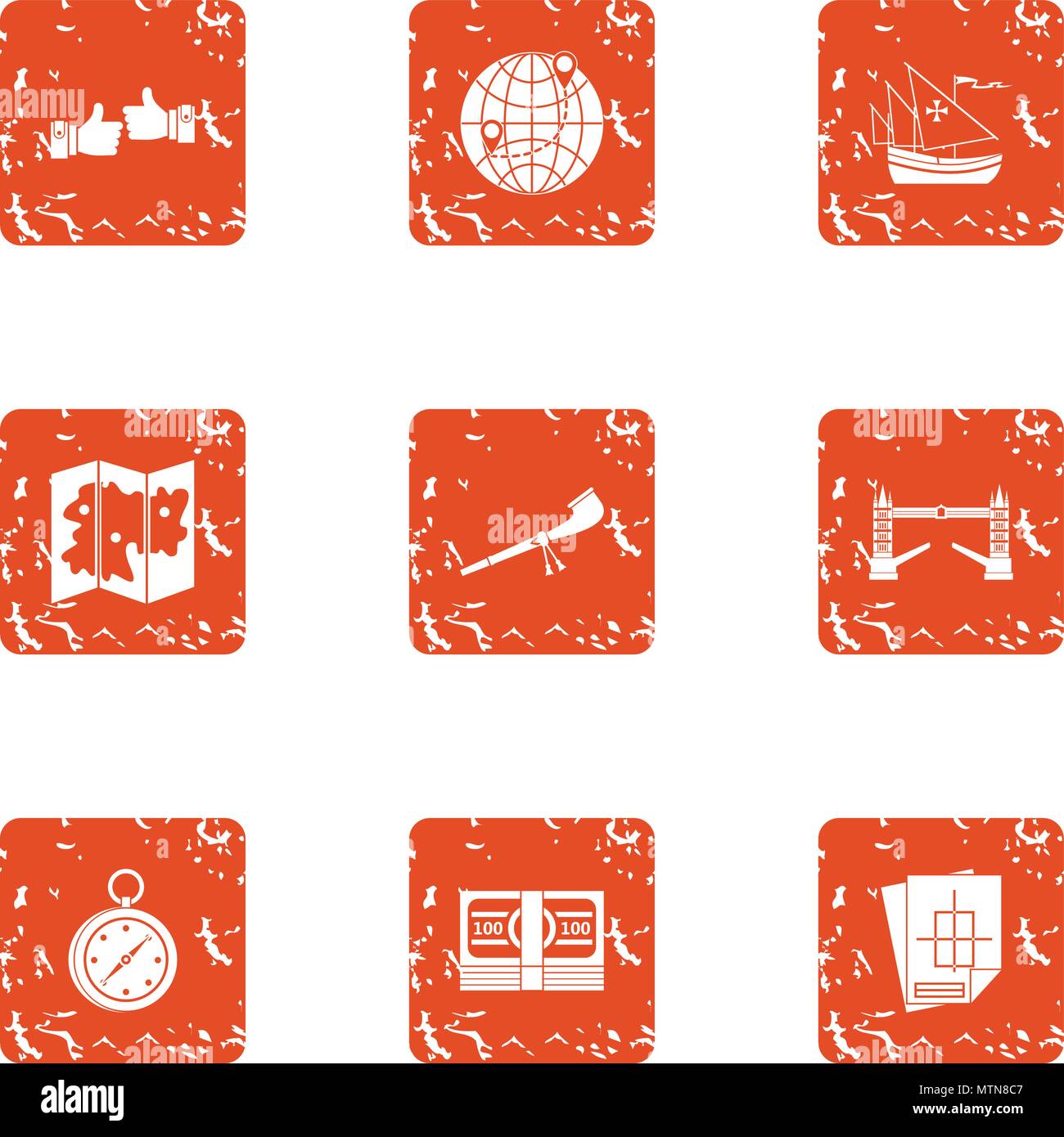 Raise build icons set, grunge style Stock Vector Image & Art - Alamy