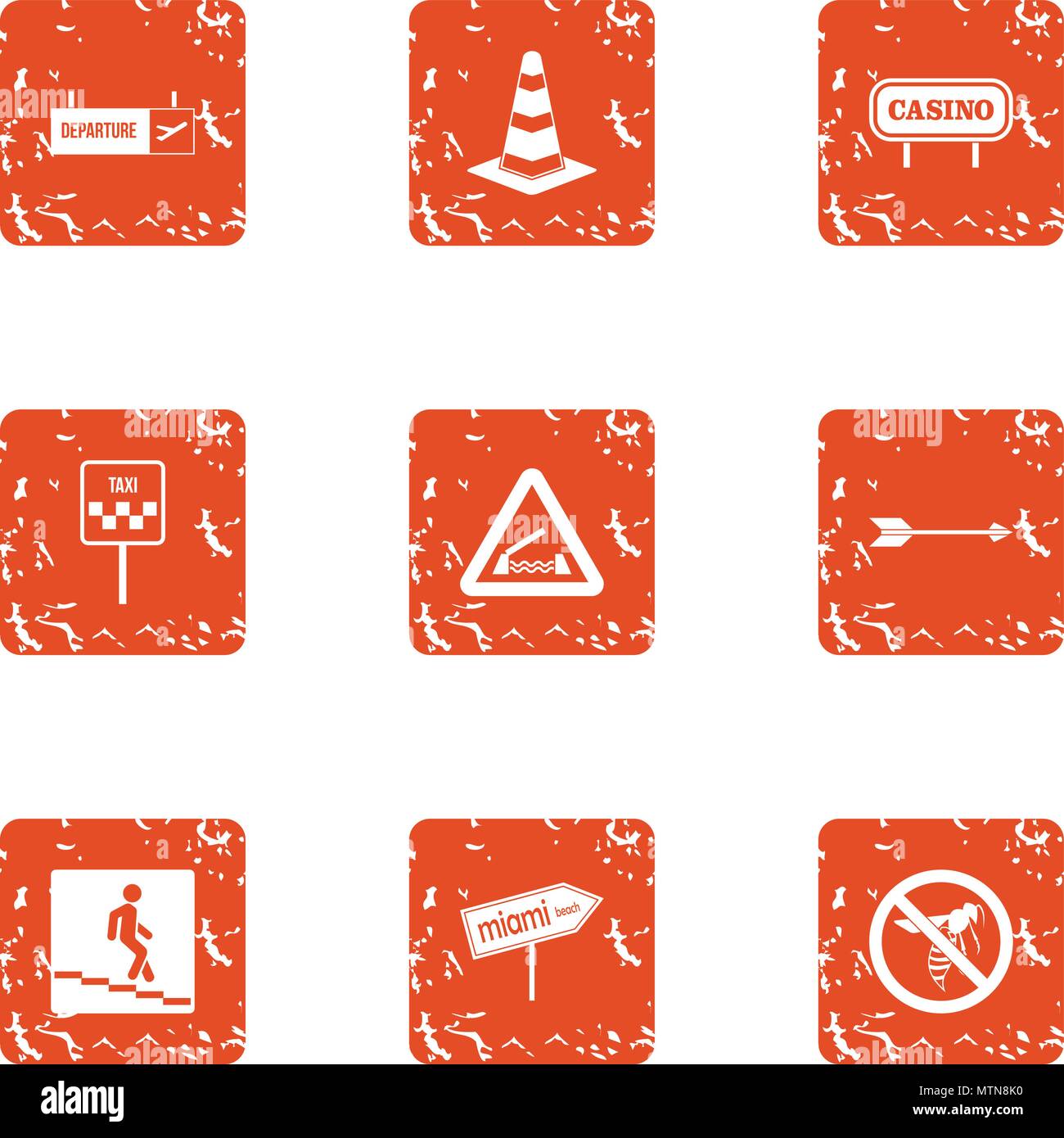 Conversion icons set, grunge style Stock Vector Image & Art - Alamy