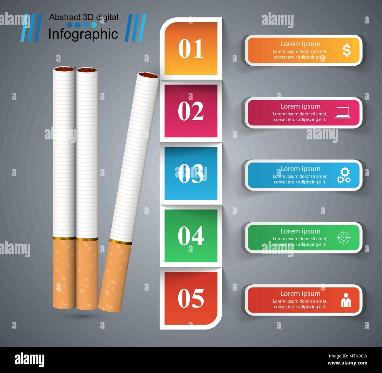 Harmful cigarette, viper, smoke, business infographics Stock Vector ...