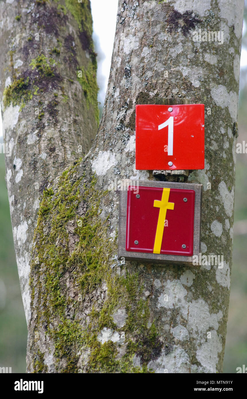 Pilgrimage route symbol sign hi-res stock photography and images - Alamy