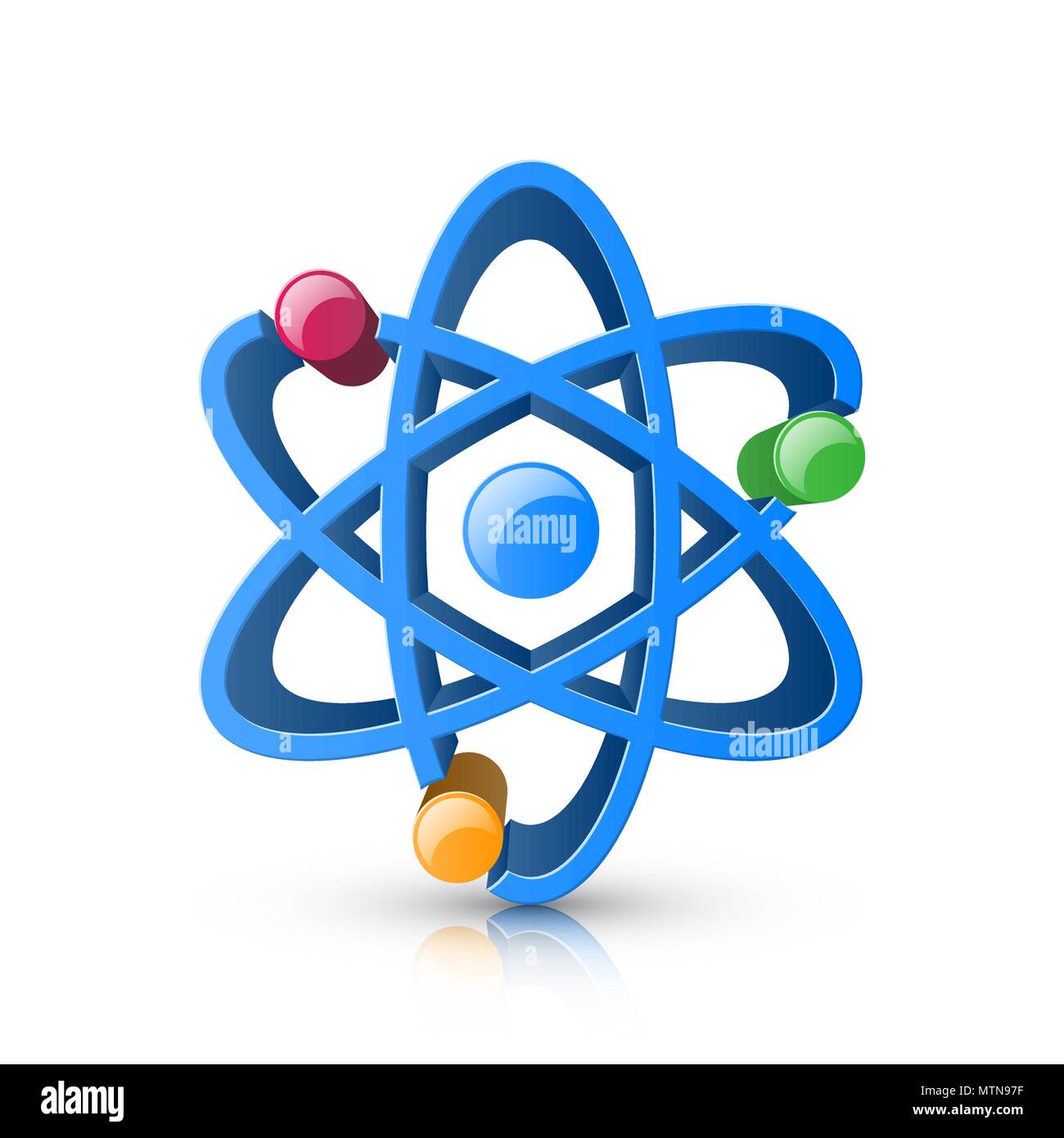 3d realistic atom icon on the white background Stock Vector Image & Art ...