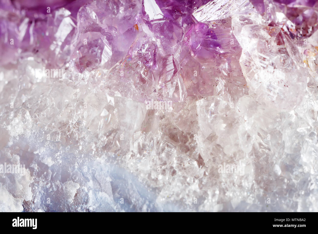 Amethyst. The texture of the mineral. Macro shooting of natural ...