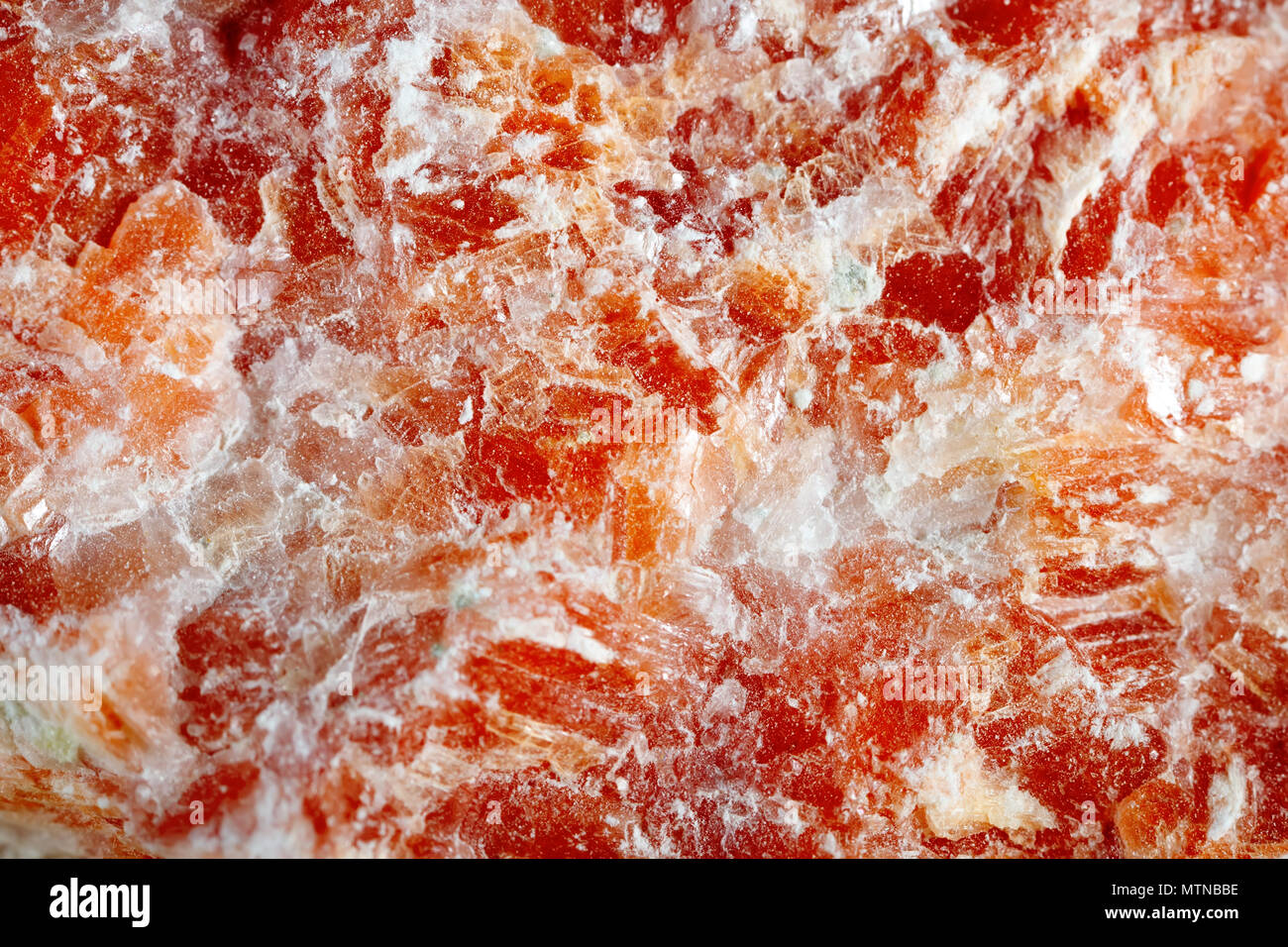 Mineral orange calcite. The texture of the mineral. Macro shooting of ...