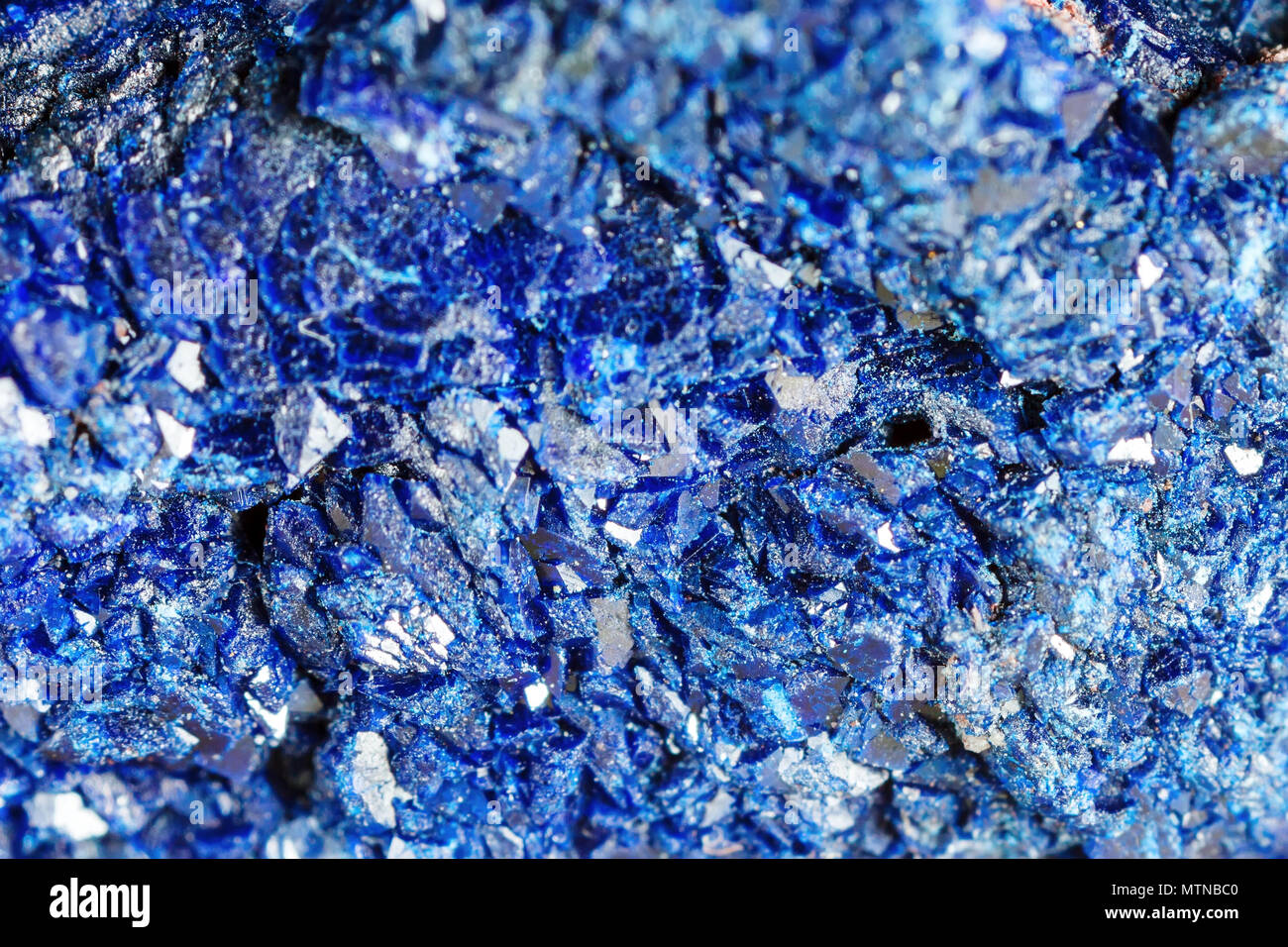 Mineral azurite. The texture of the mineral. Macro shooting of natural ...