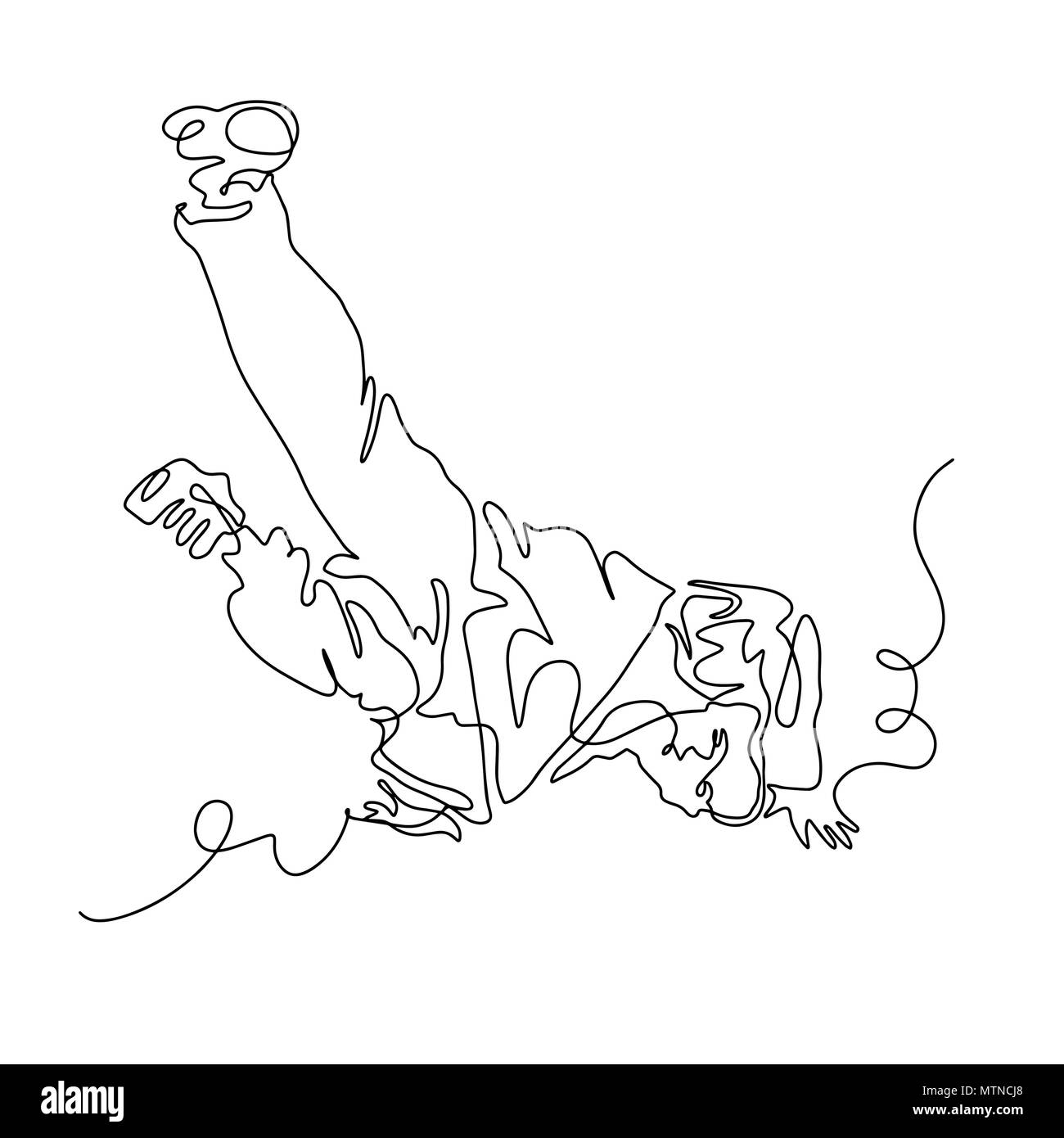 continuous one line drawing of young guy breakdancer Stock Vector Image ...